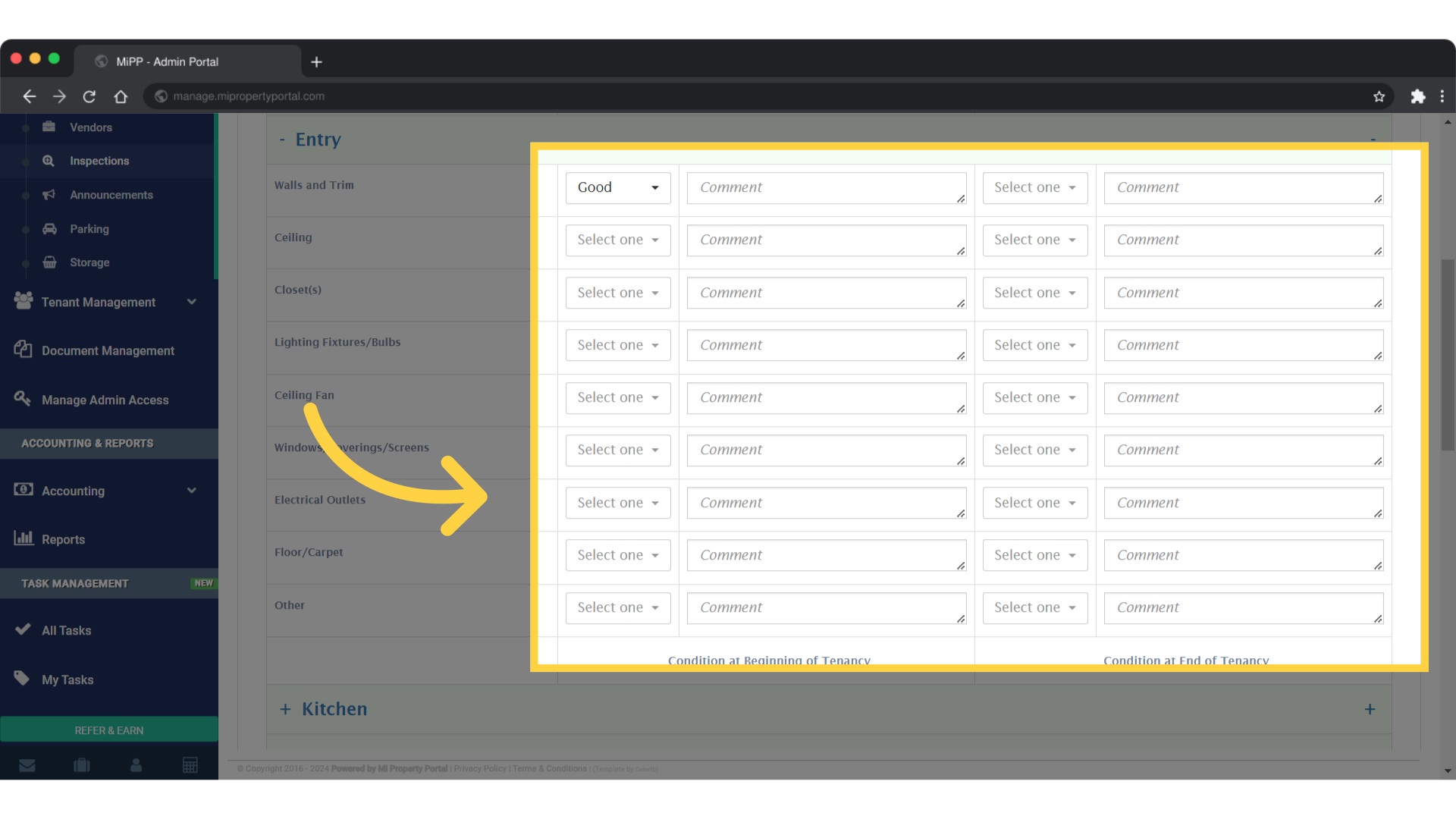 How to Create Inspection (Different Types)? - Mi Property Portal Help ...