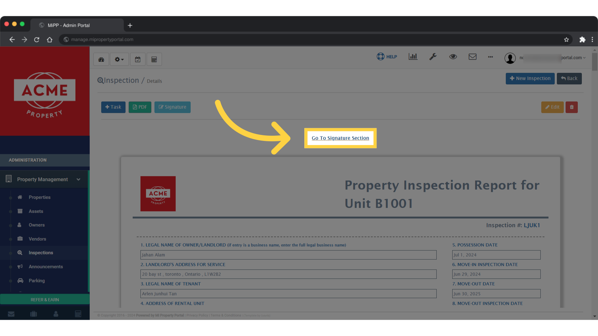 How to Create Inspection (Different Types)? - Mi Property Portal Help ...