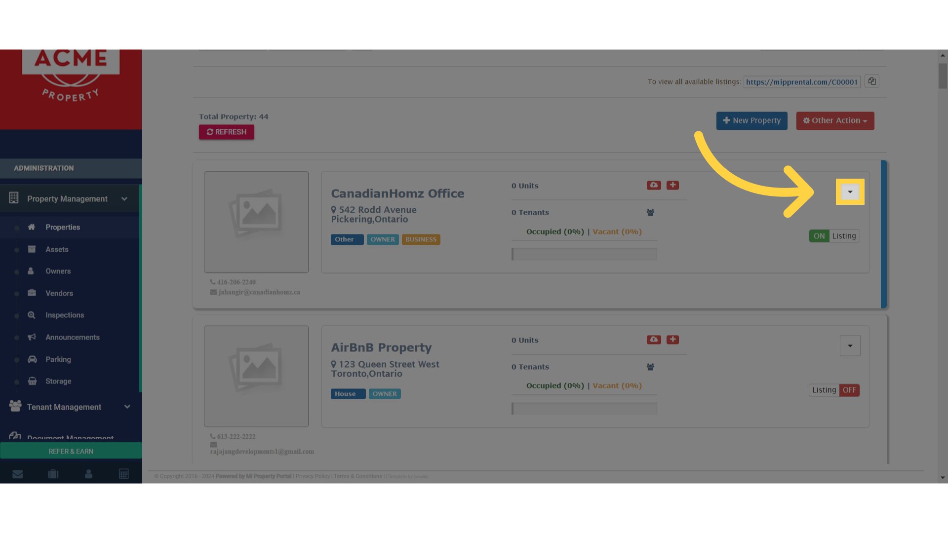 How to Create a Work Order from the Property List Page? - Mi Property ...