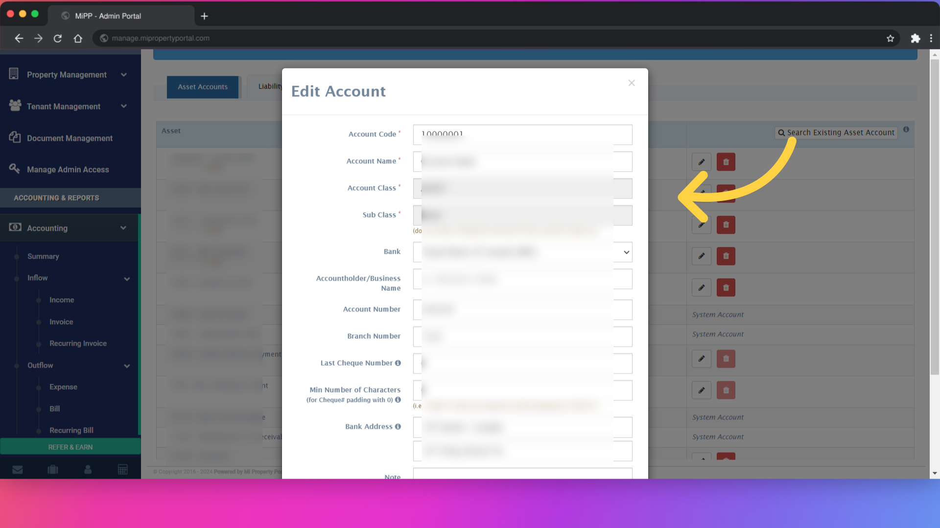 How to Edit/Update Charts of Accounts? - Mi Property Portal Help Center