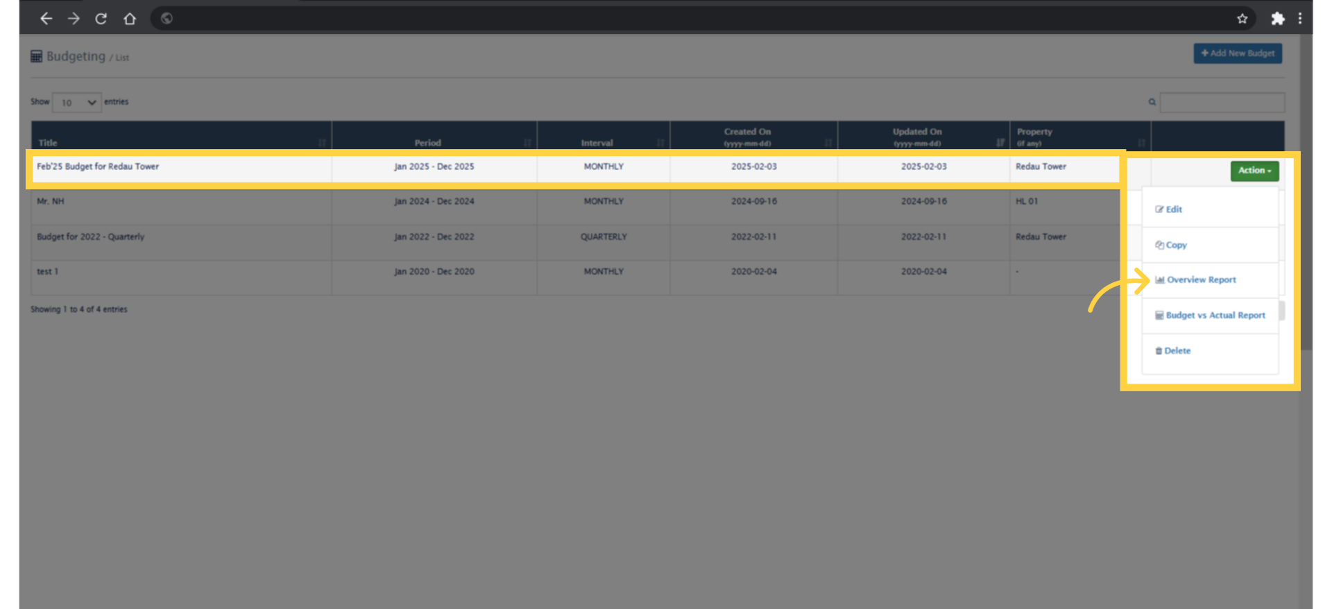 How to Create a Budget? - Mi Property Portal Help Center