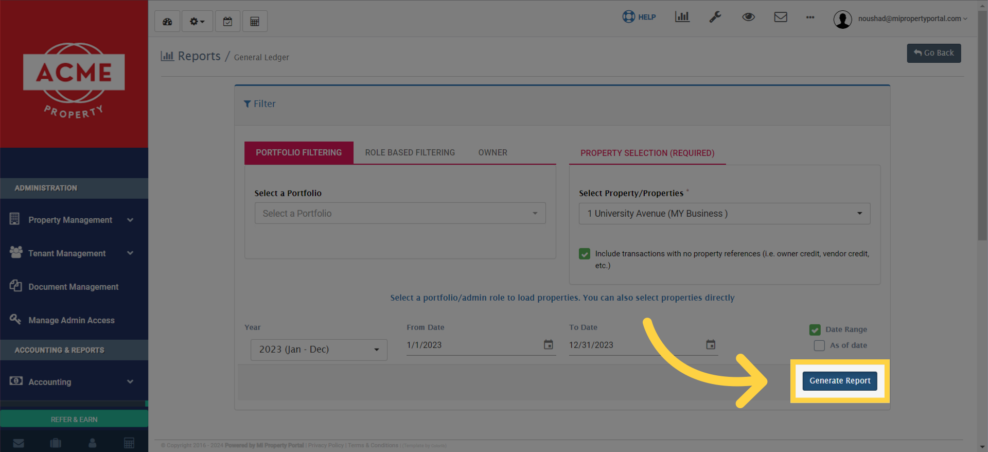 How to Generate Reports with Common Filter and Header? - Mi Property ...