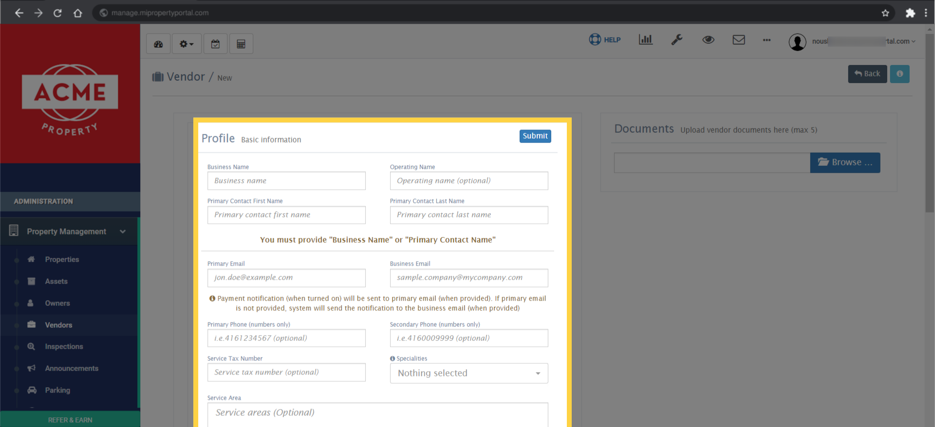 How to Add a Vendor? (step by step) - Mi Property Portal Help Center