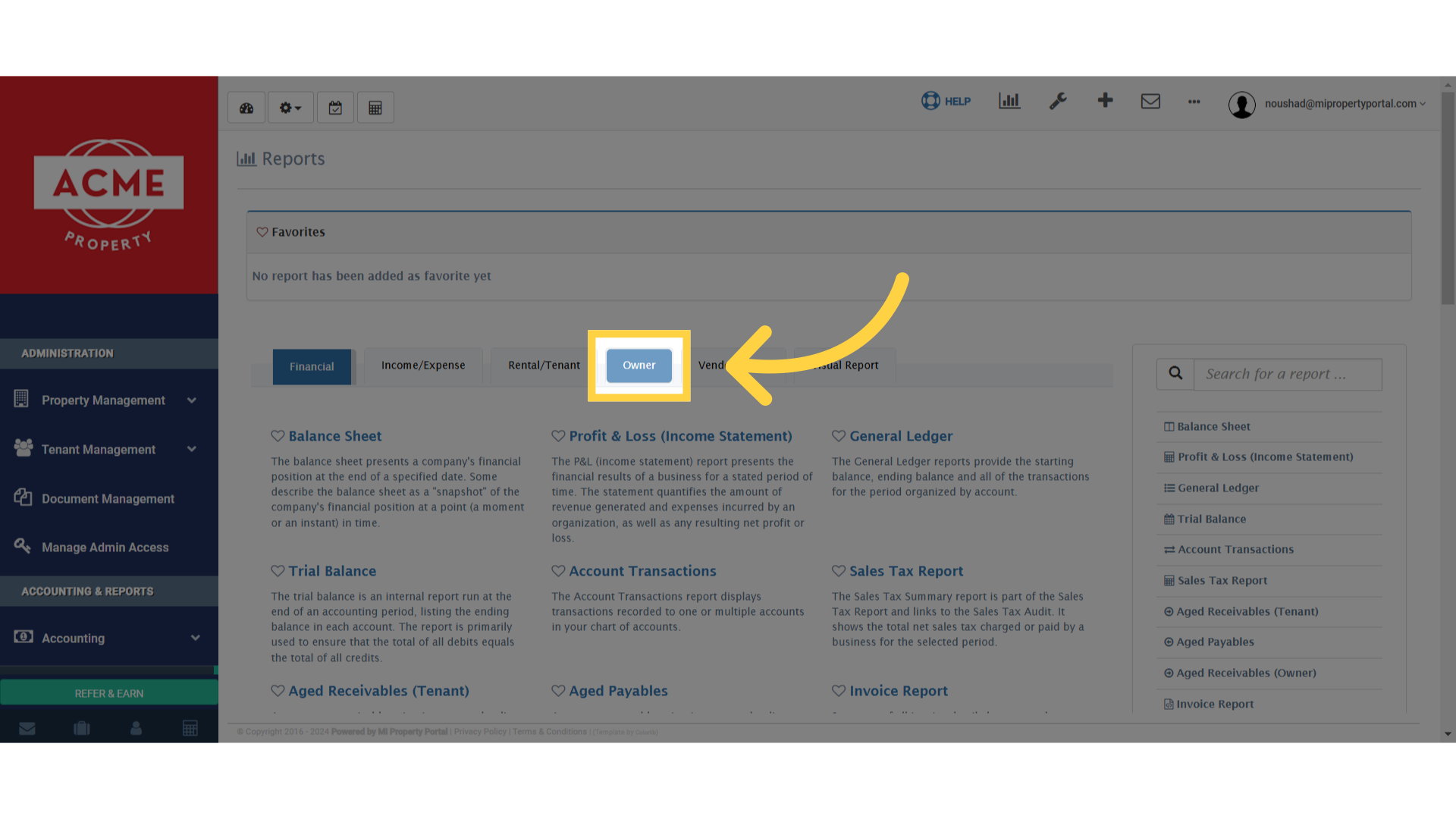 How to Generate Yearly Portfolio Summary Report? - Mi Property Portal Help Center