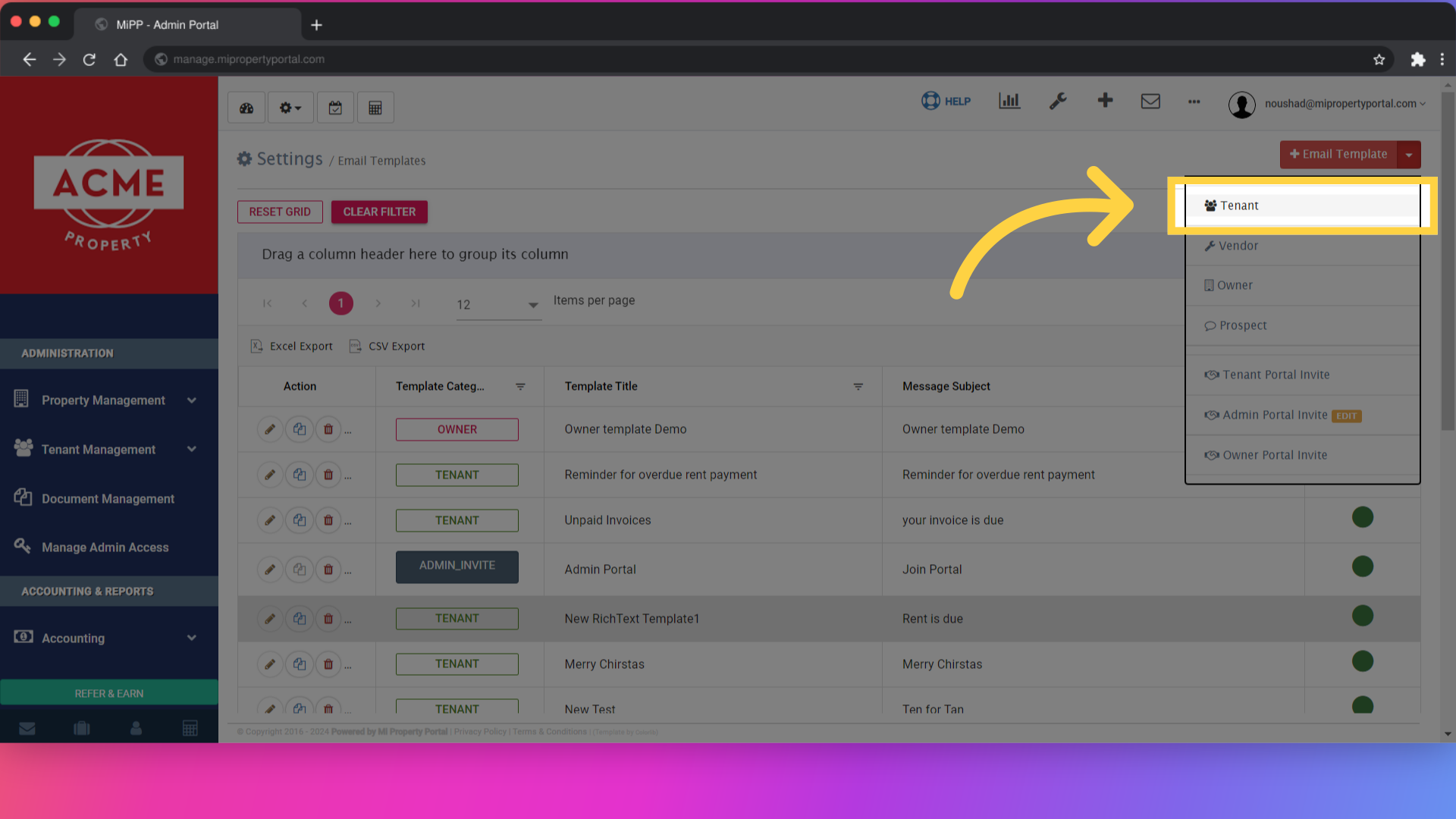 How to Create E-mail Template? - Mi Property Portal Help Center