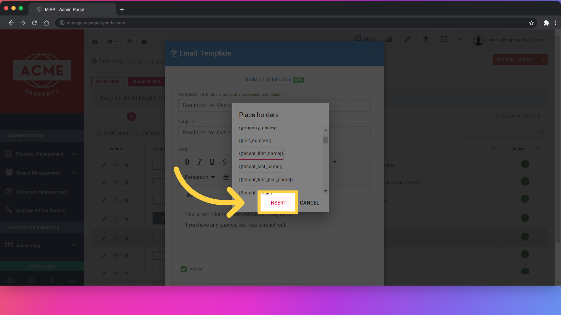 How to Create E-mail Template? - Mi Property Portal Help Center