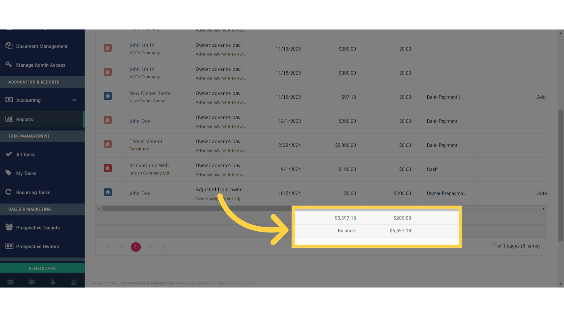 How to Check Advance Payment Summary of an Owner? - Mi Property Portal ...