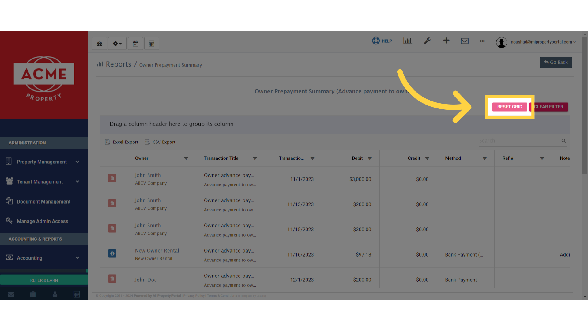 How to Check Advance Payment Summary of an Owner? - Mi Property Portal ...