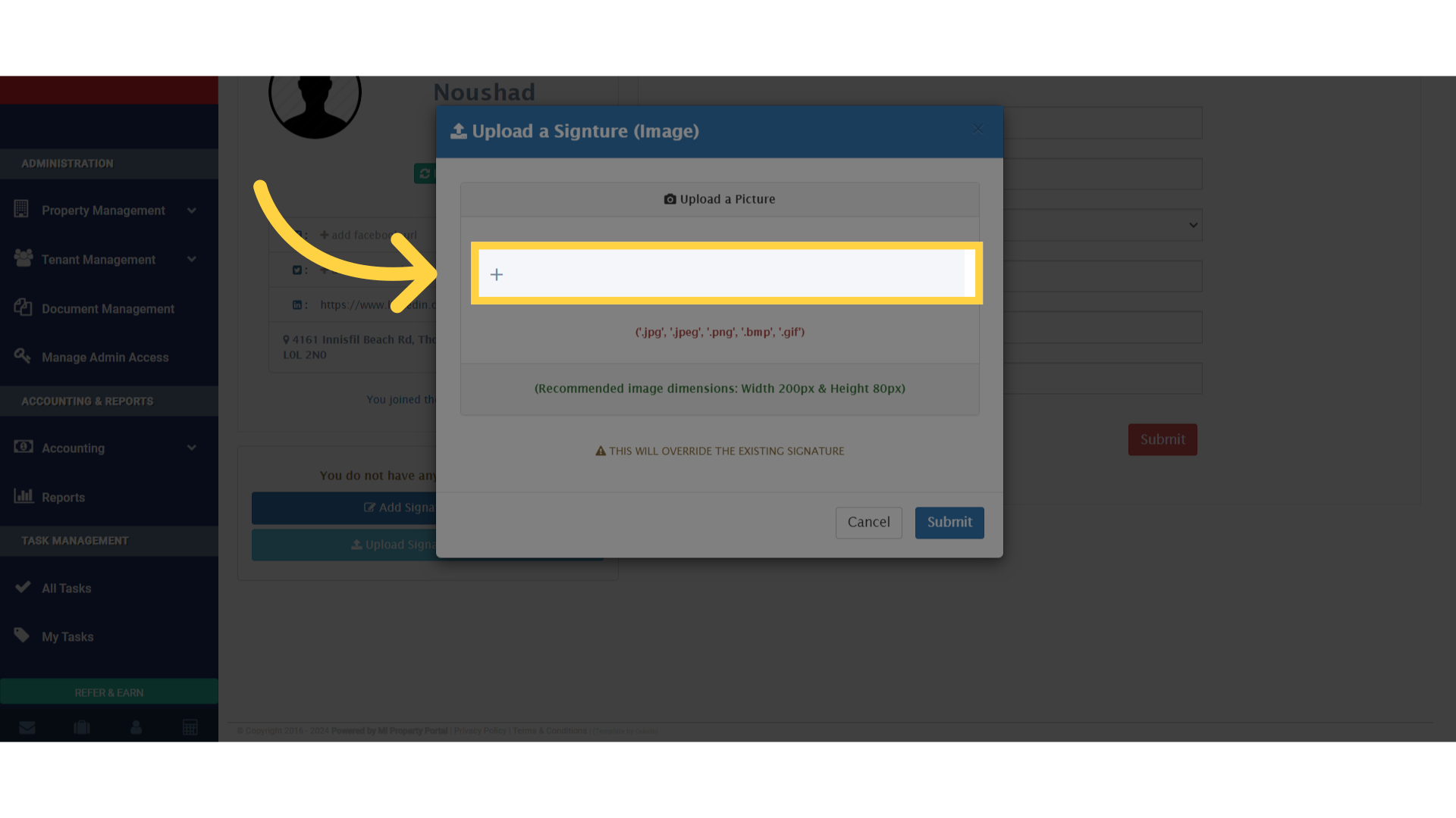 How to upload Signature Image as User Signature (from My Profile)? - Mi ...