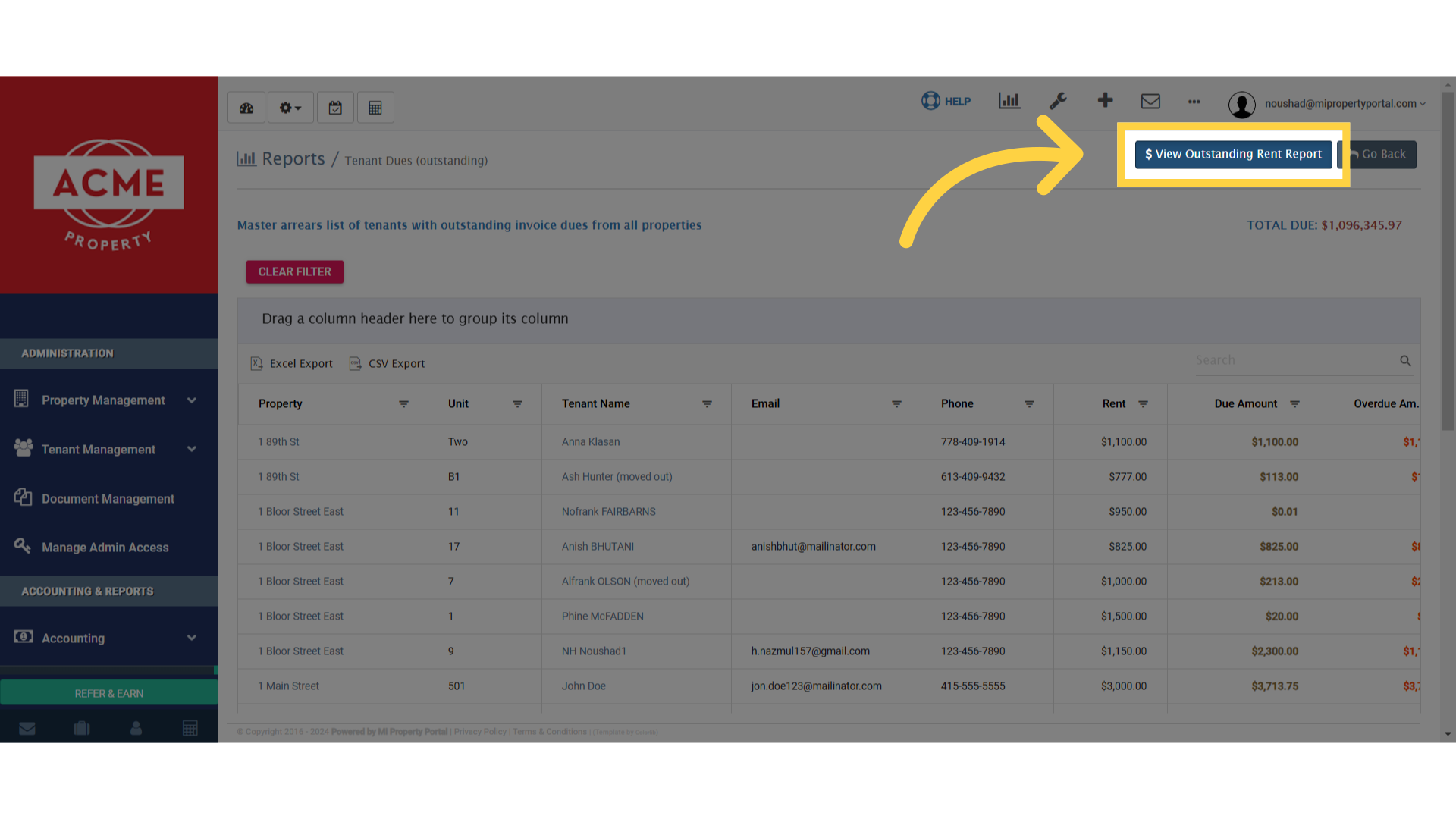 How to Generate an Outstanding Tenant Invoices Dues Report? - Mi ... How to Generate an Outstanding Tenant Invoices Dues Report? - Mi ...