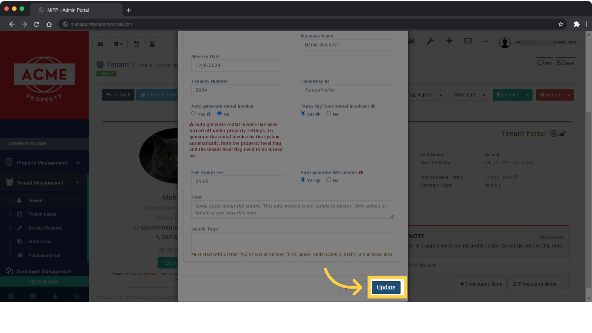 How to Edit Tenant Details - Mi Property Portal Help Center