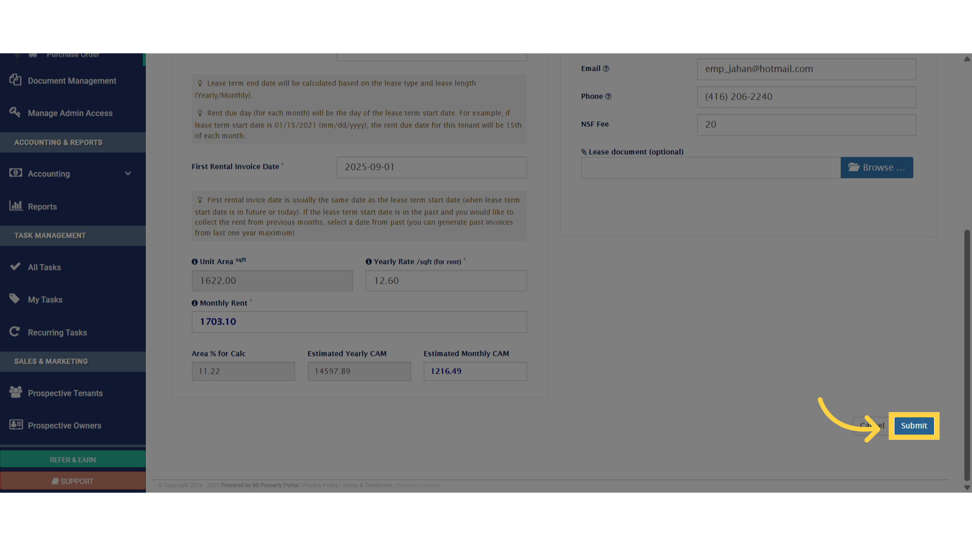 How to Create a Tenant for a Commercial Unit - Mi Property Portal Help ...