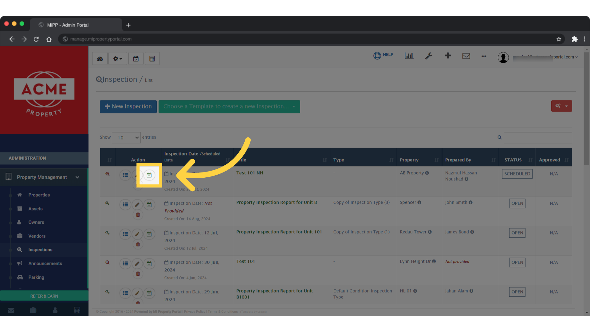 How to Add Signature in an Inspection Report? - Mi Property Portal Help ...