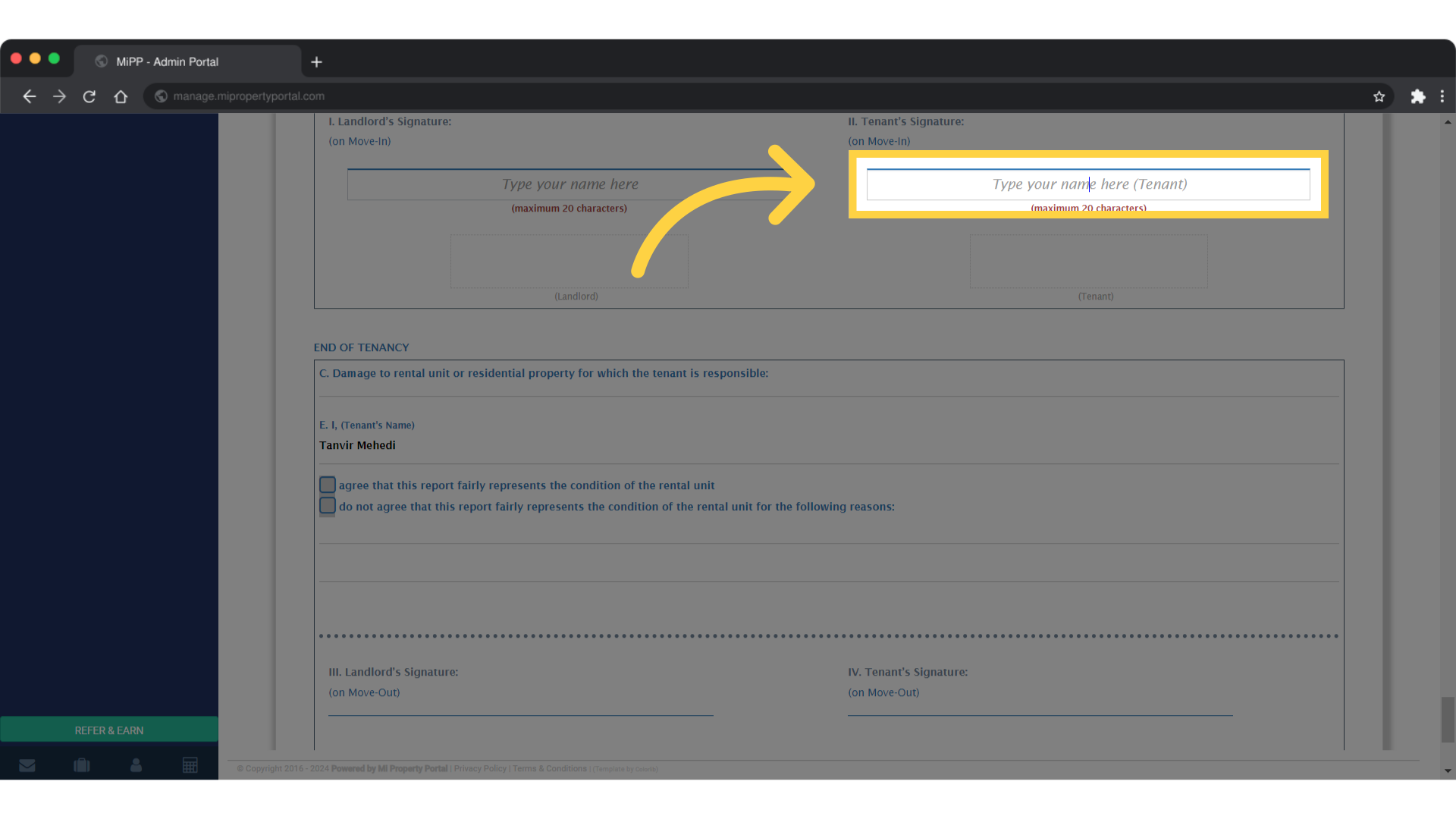 How to Add Signature in an Inspection Report? - Mi Property Portal Help ...