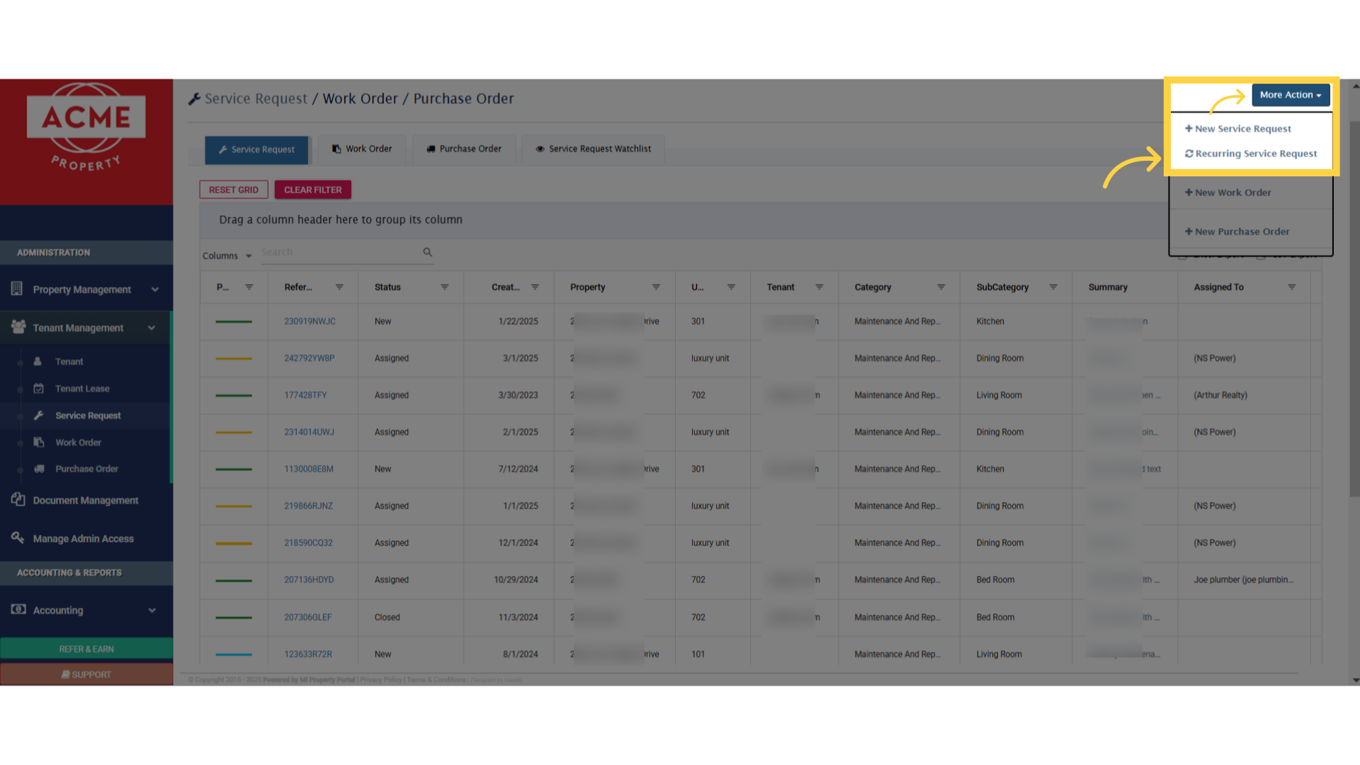 How to Create Recurring Service Request? - Mi Property Portal Help Center