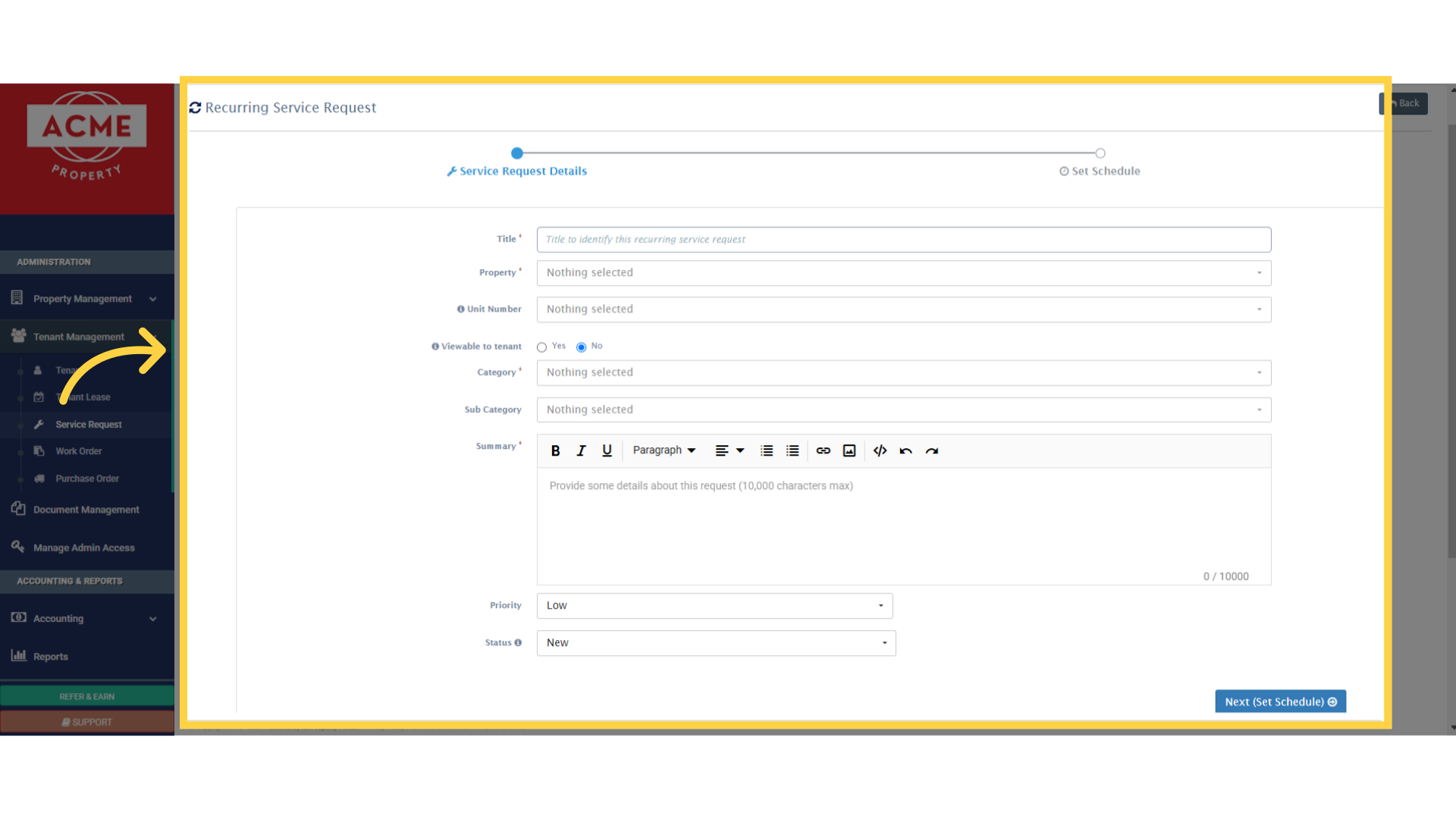 How to Create Recurring Service Request? - Mi Property Portal Help Center