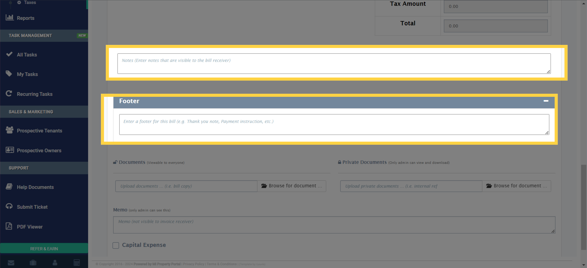 How to Create a Bill? - Mi Property Portal Help Center