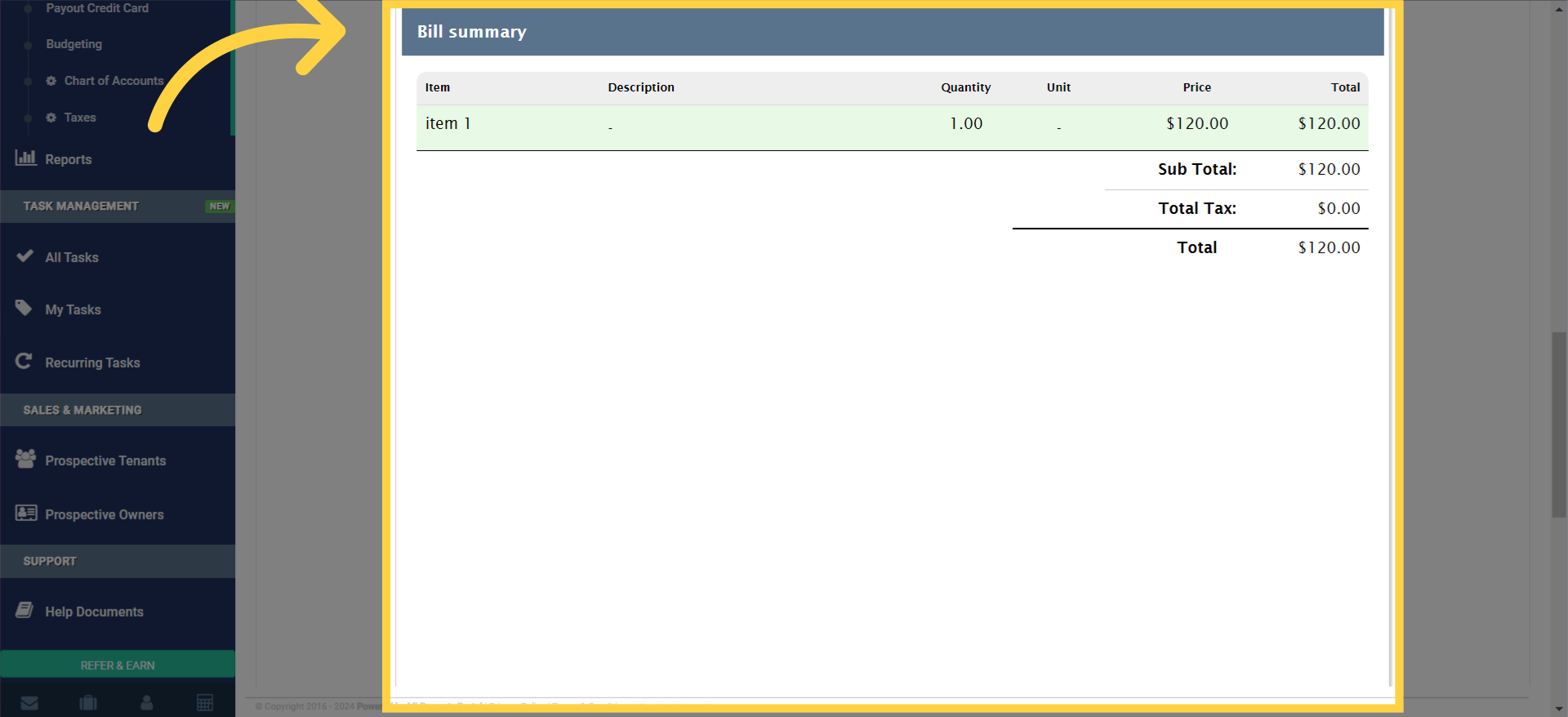 How to Create a Bill? - Mi Property Portal Help Center