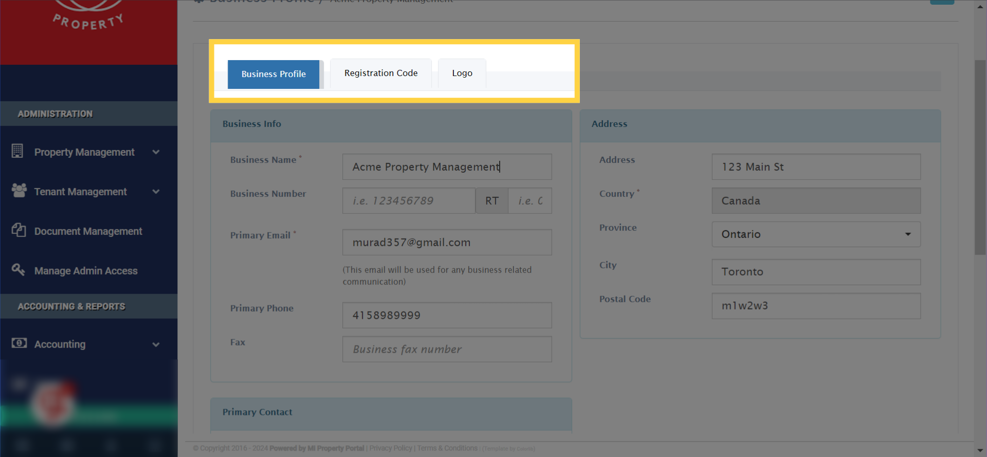 How to Update Business Profile and Logo? - Mi Property Portal Help Center