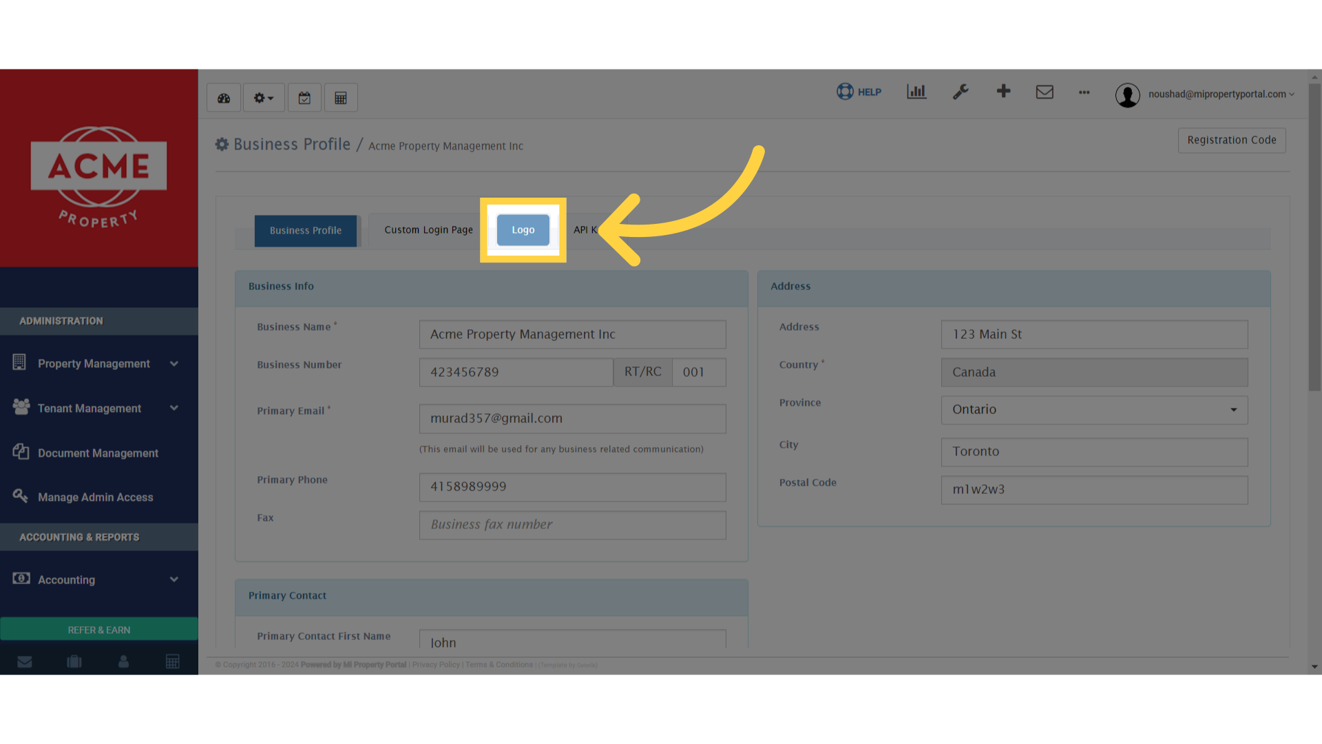 How to Update Business Profile Logo in Work Order? - Mi Property Portal ...