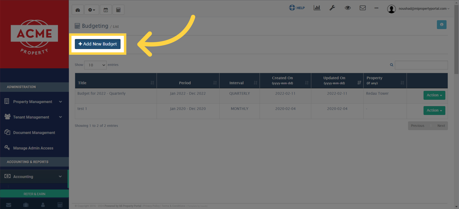 How to Create a Budget? - Mi Property Portal Help Center