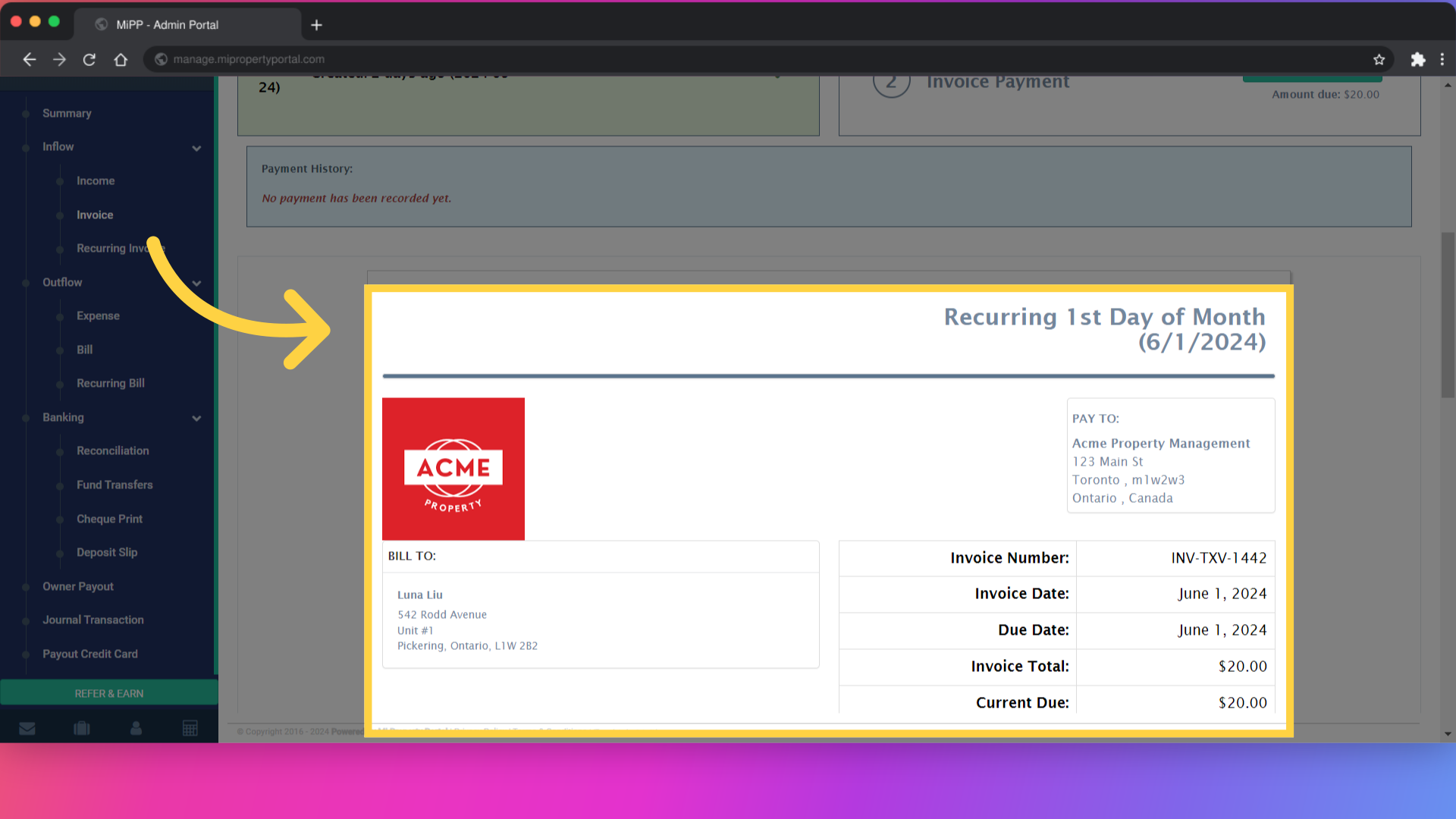 How to create a Rental Invoice? - Mi Property Portal Help Center