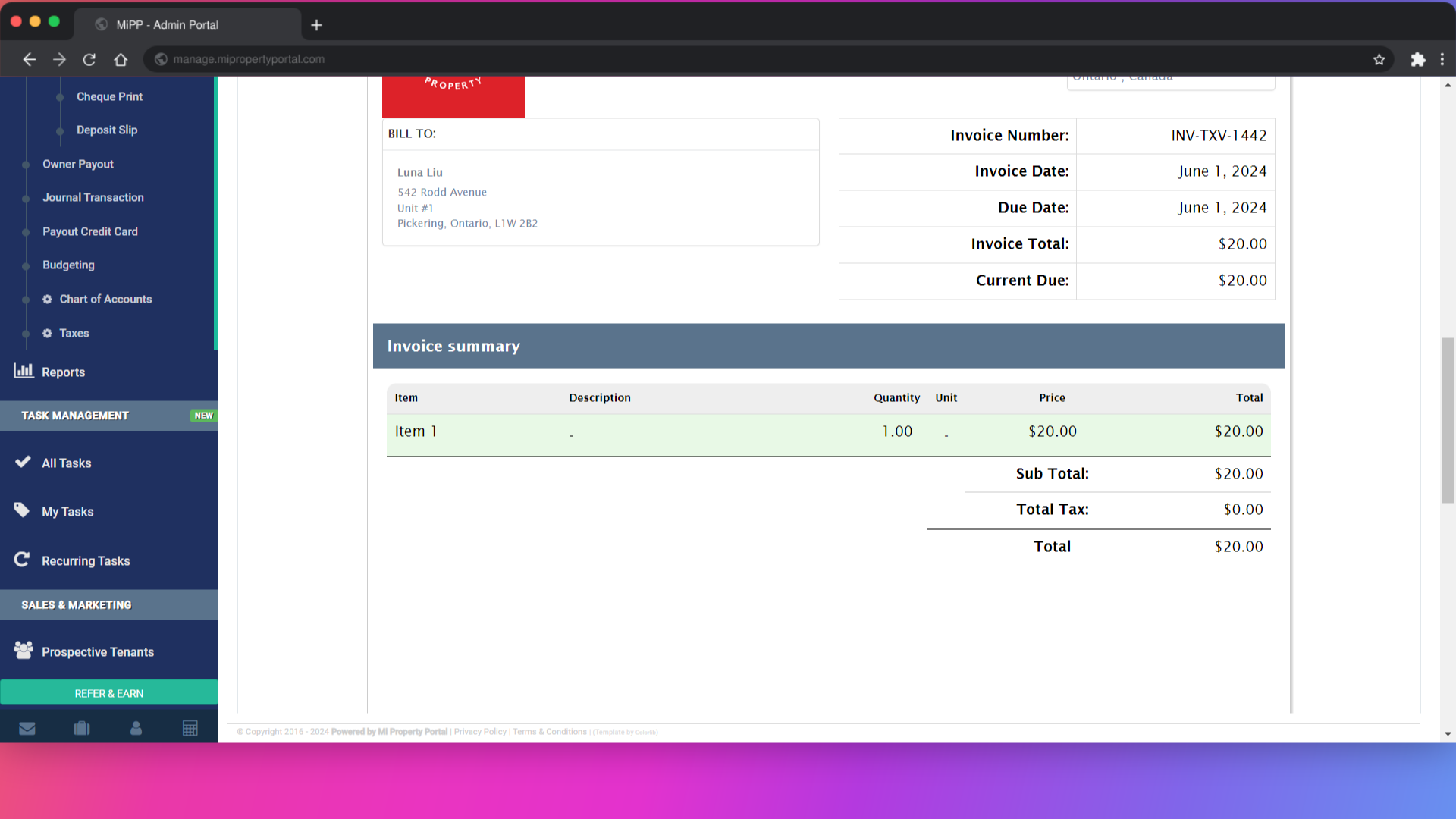 How to create a Rental Invoice? - Mi Property Portal Help Center