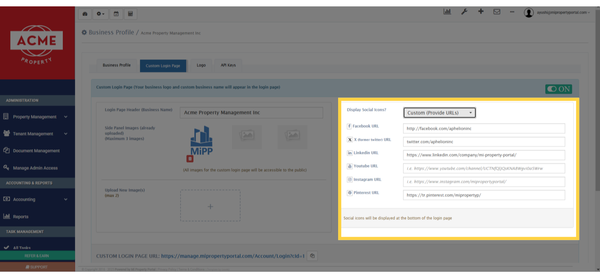 How to Update Business Profile, Customize Login Page and Upload Logo ...