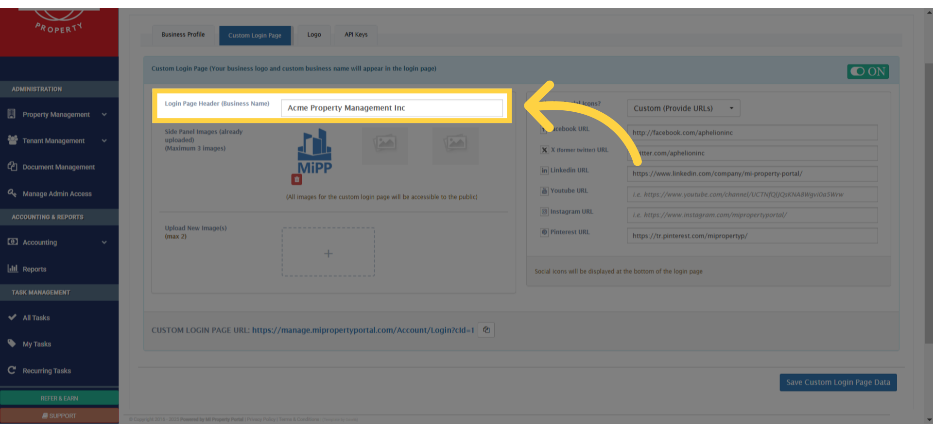 How to Update Business Profile, Customize Login Page and Upload Logo ...