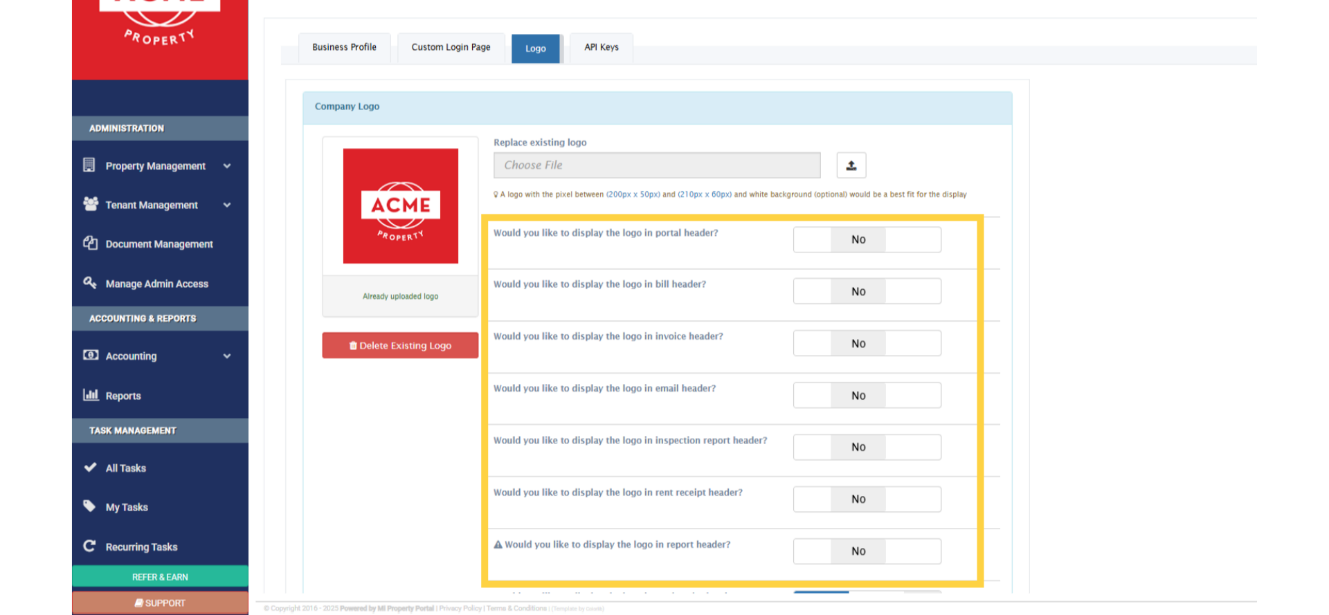 How to Update Business Profile, Customize Login Page and Upload Logo ...