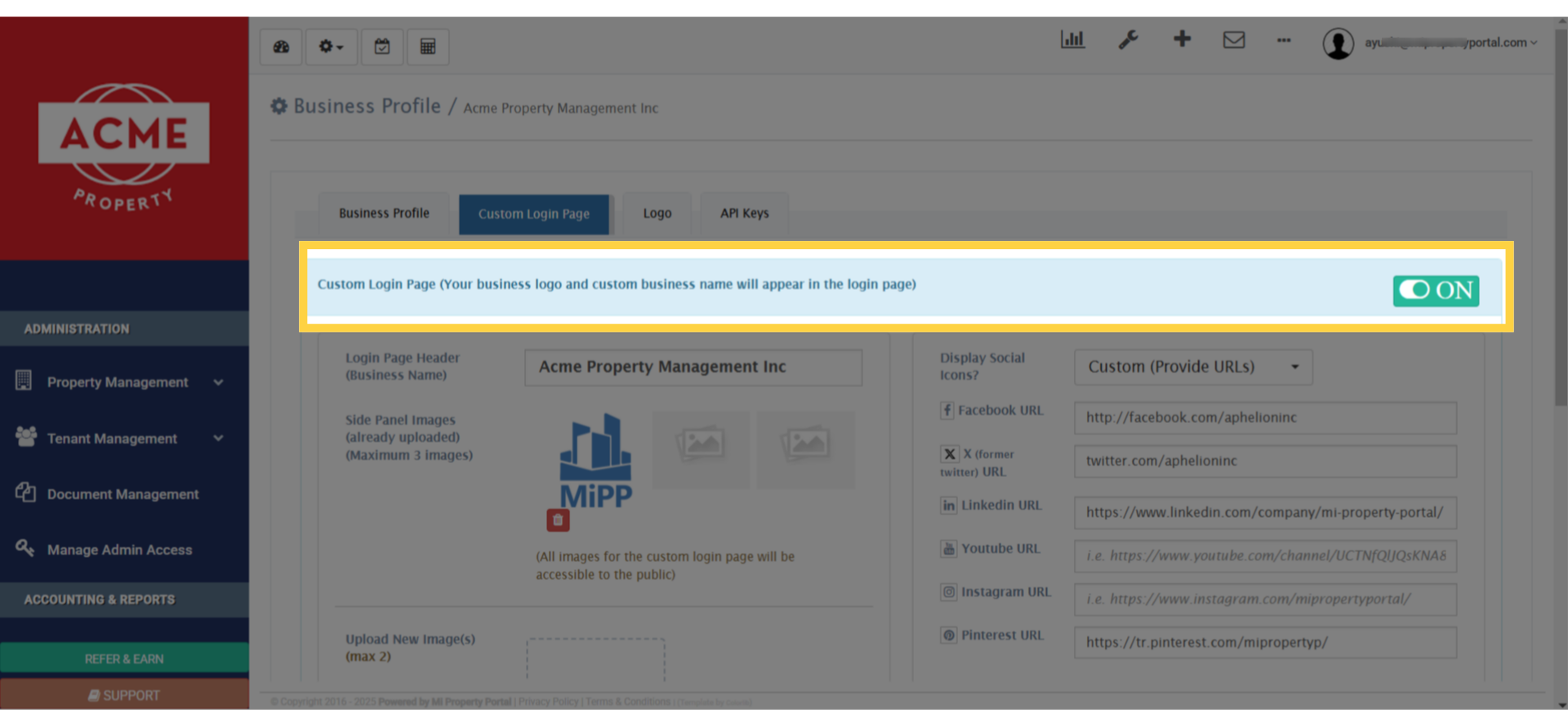 How to Update Business Profile, Customize Login Page and Upload Logo ...