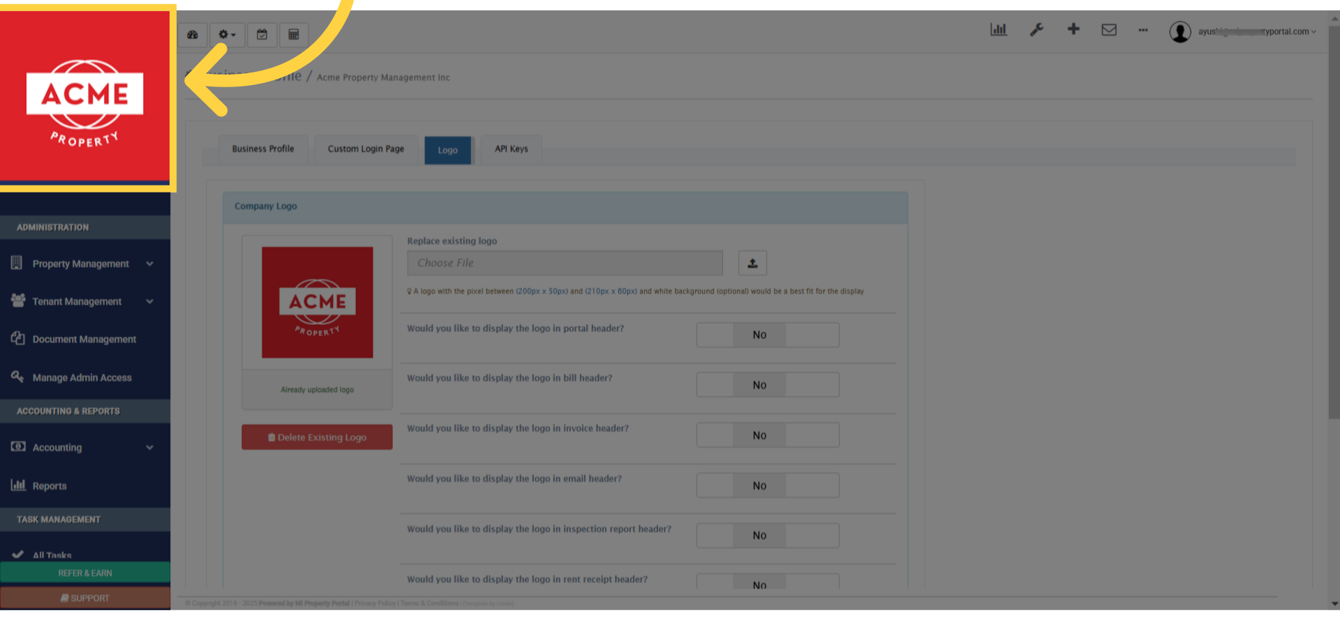How to Update Business Profile, Customize Login Page and Upload Logo ...