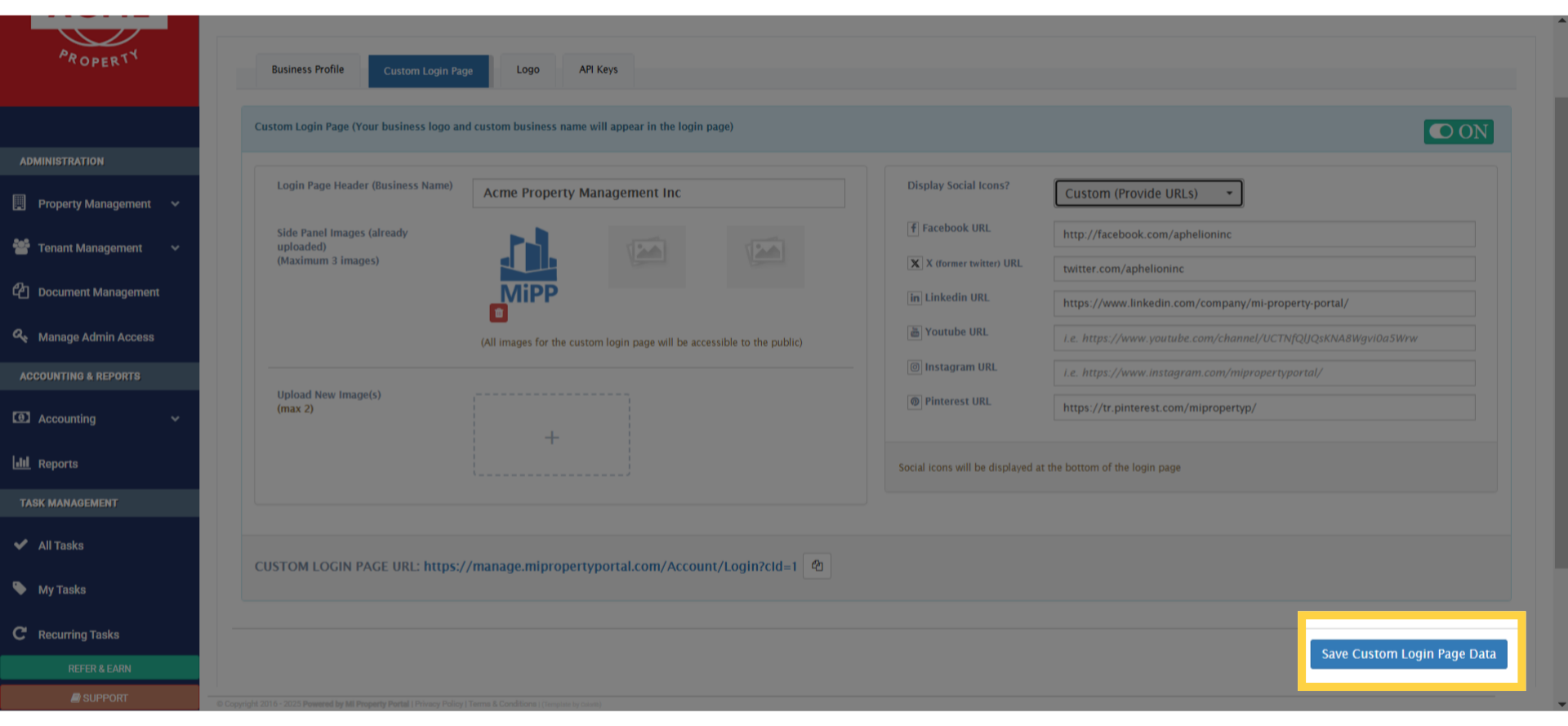 How to Update Business Profile, Customize Login Page and Upload Logo ...