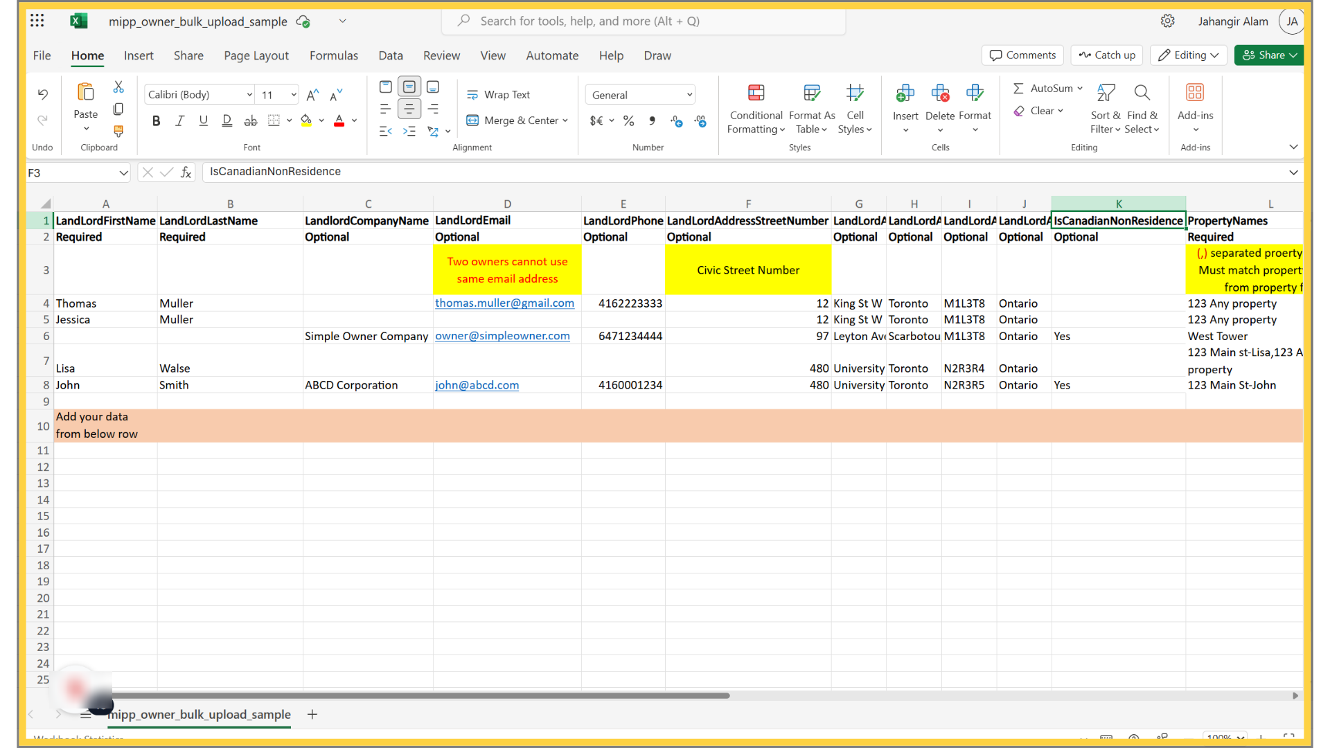 How to Fill Out the Owner Bulk Upload Template - Mi Property Portal ...