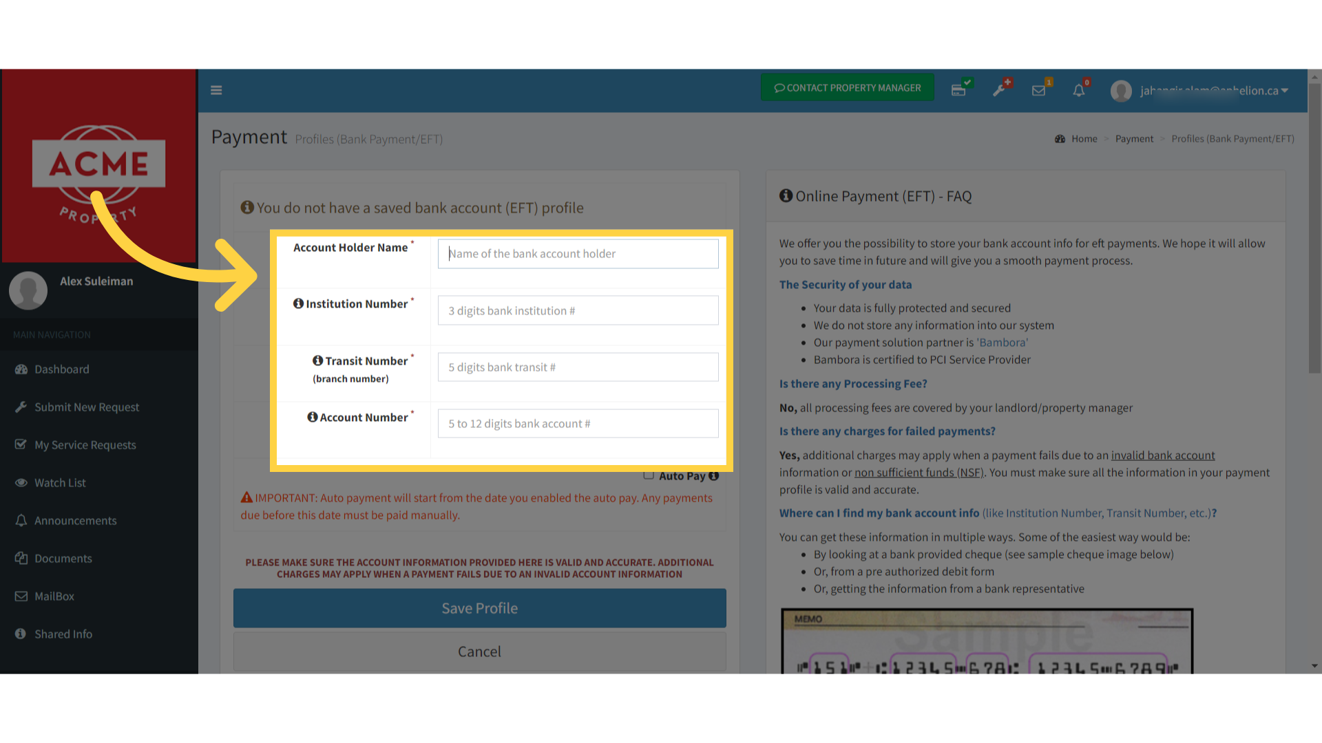 How Tenant can Save a Payment Profile? - Mi Property Portal Help Center