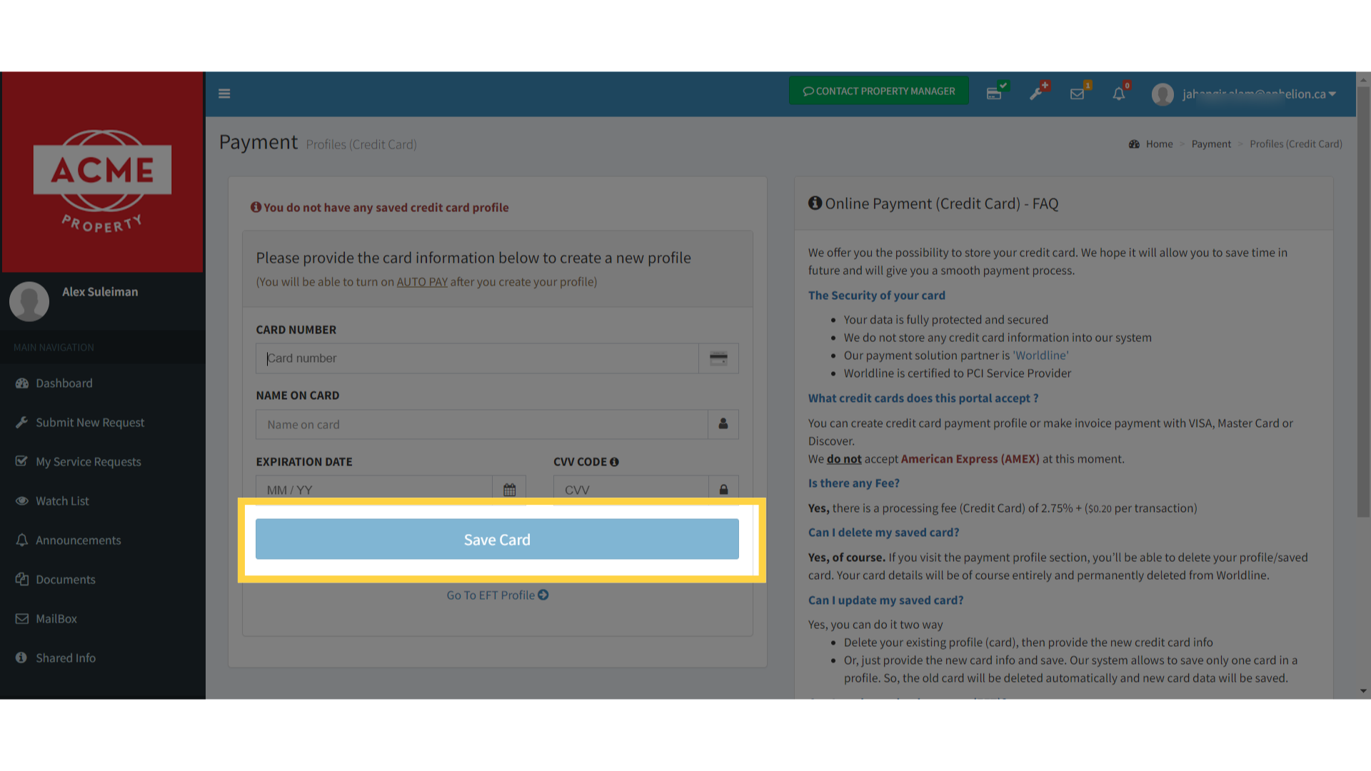 How Tenant can Save a Payment Profile? - Mi Property Portal Help Center