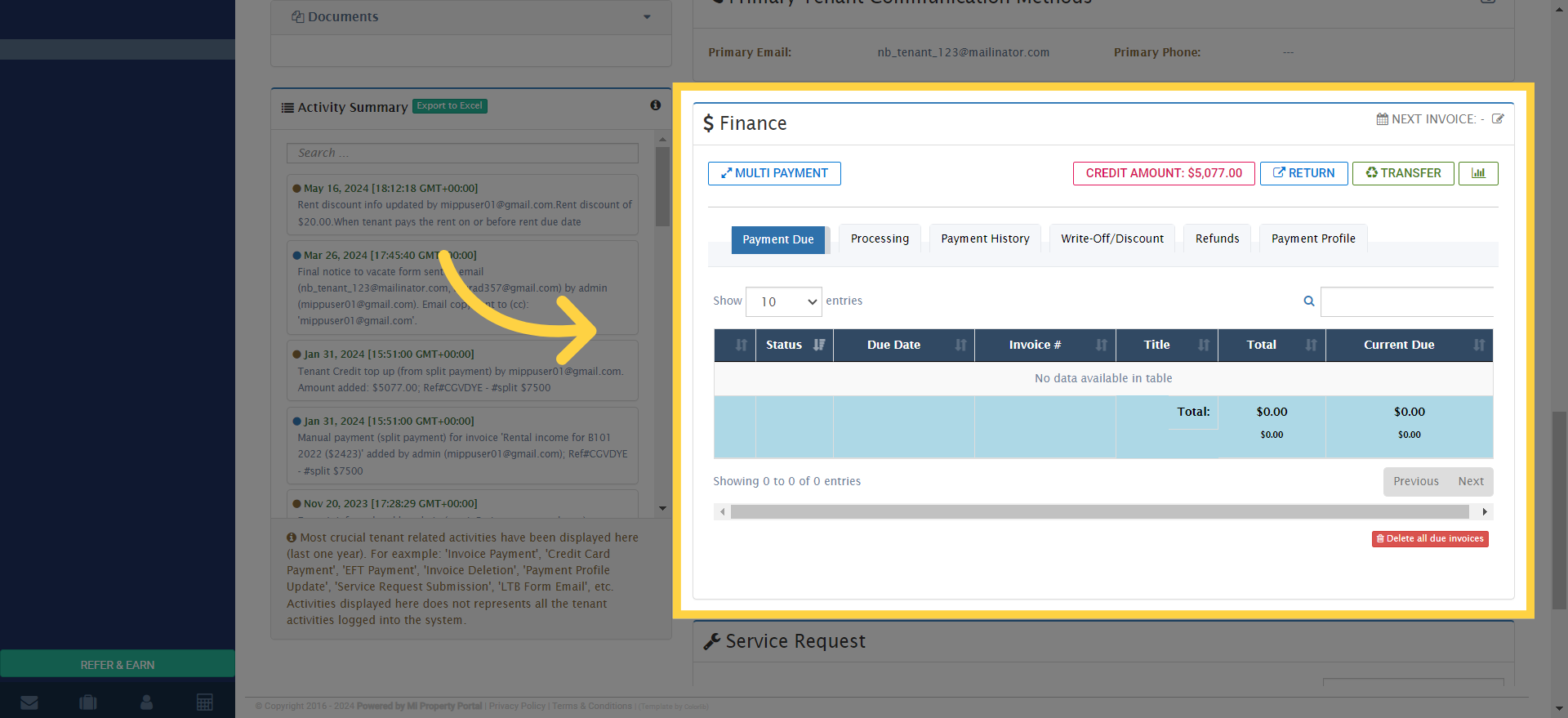 How to Return Tenant Credit? - Mi Property Portal Help Center
