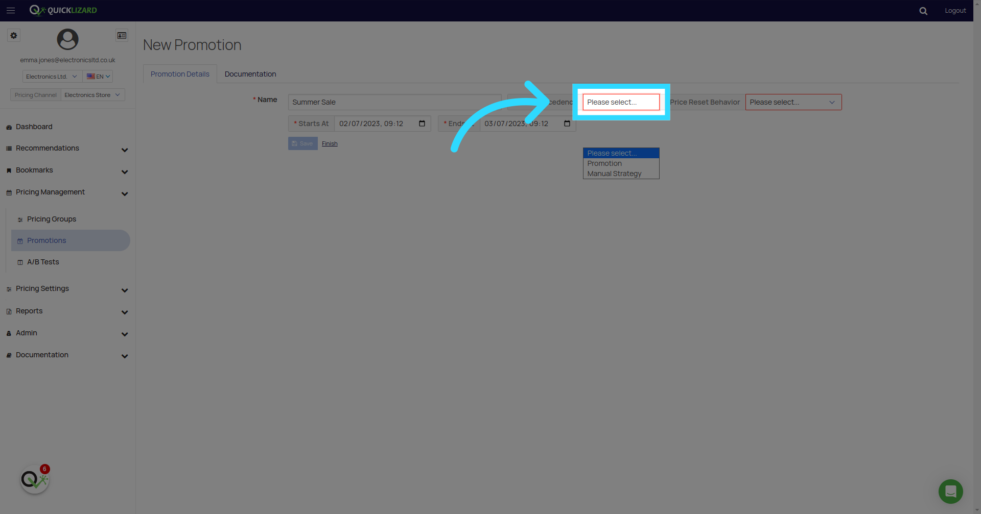 Set a Promotion – Quicklizard