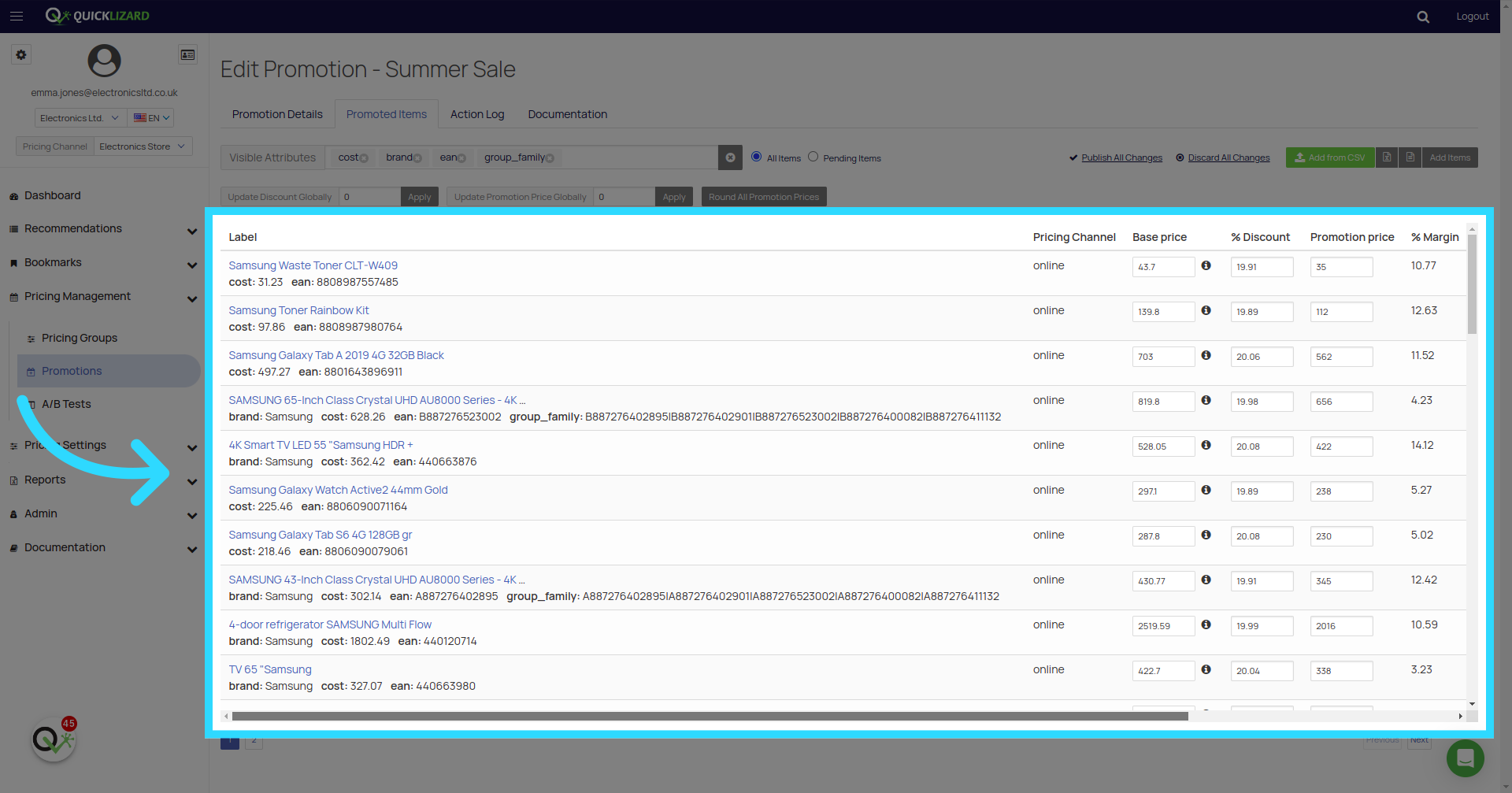 Set a Promotion – Quicklizard
