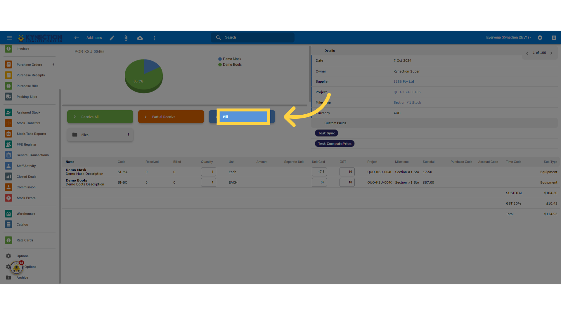 Direct PO > Bill Workflow – Kynection