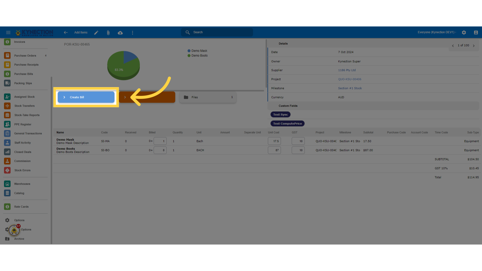 Direct PO > Bill Workflow – Kynection
