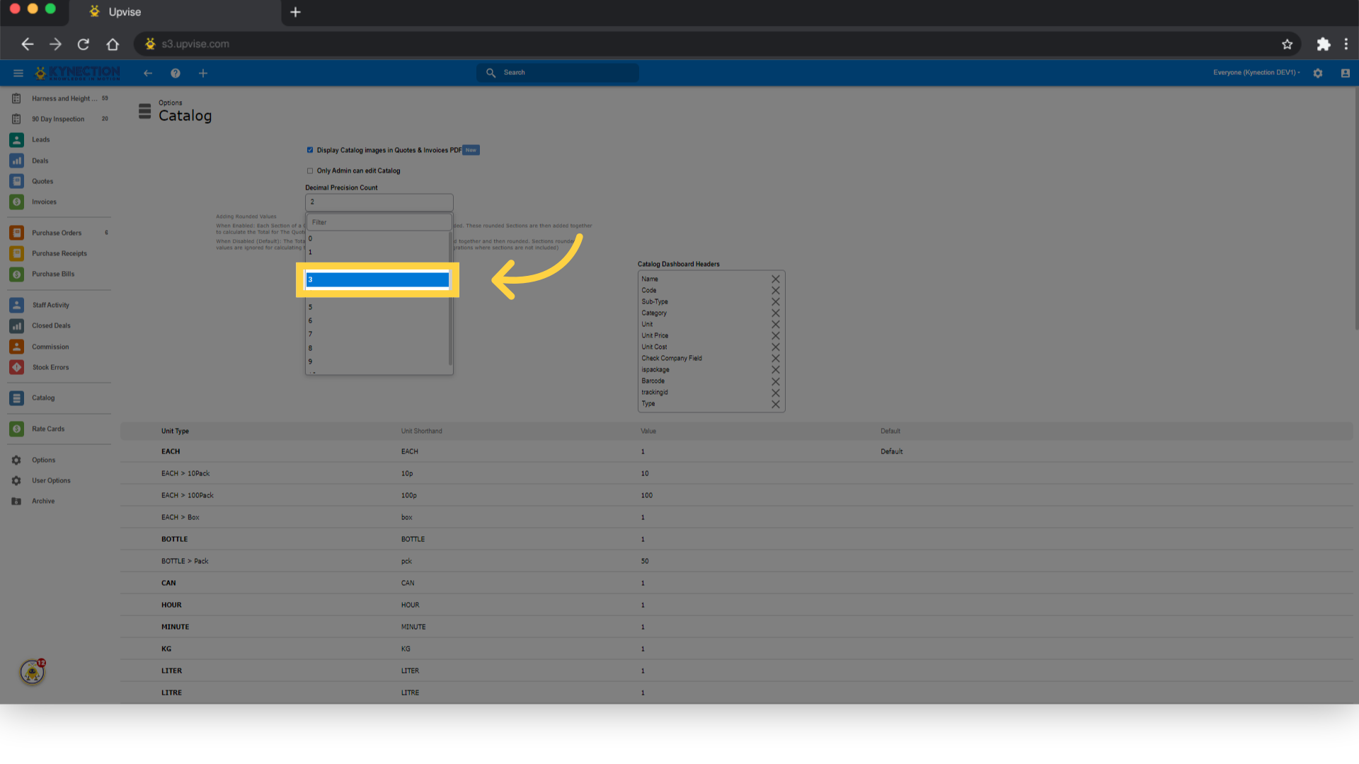 Adjusting Decimal Precsision – Kynection