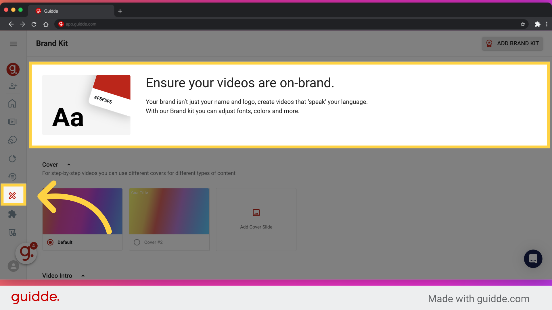How to add a Video Branded Cover with Guidde - Guidde | Gallery
