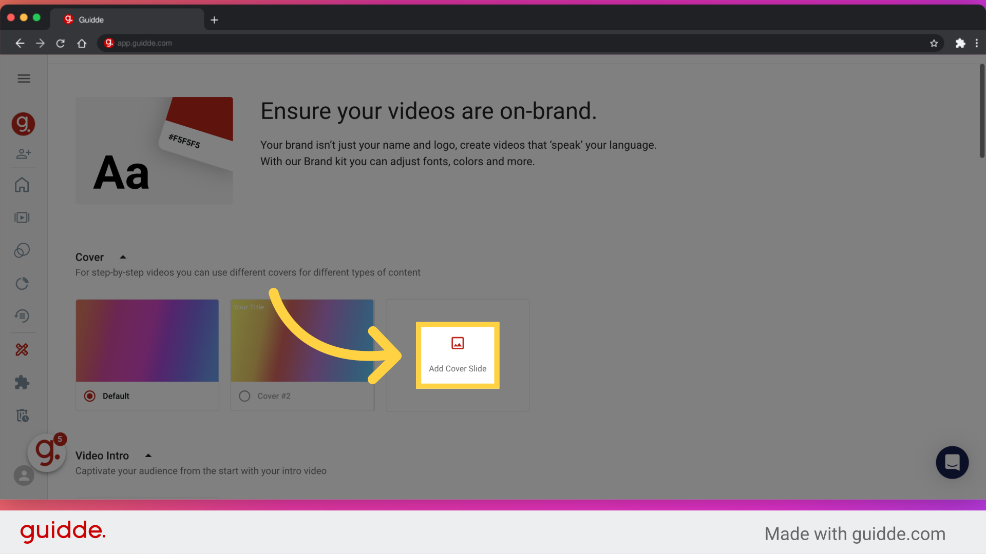 How to add a Video Branded Cover with Guidde - Guidde | Gallery