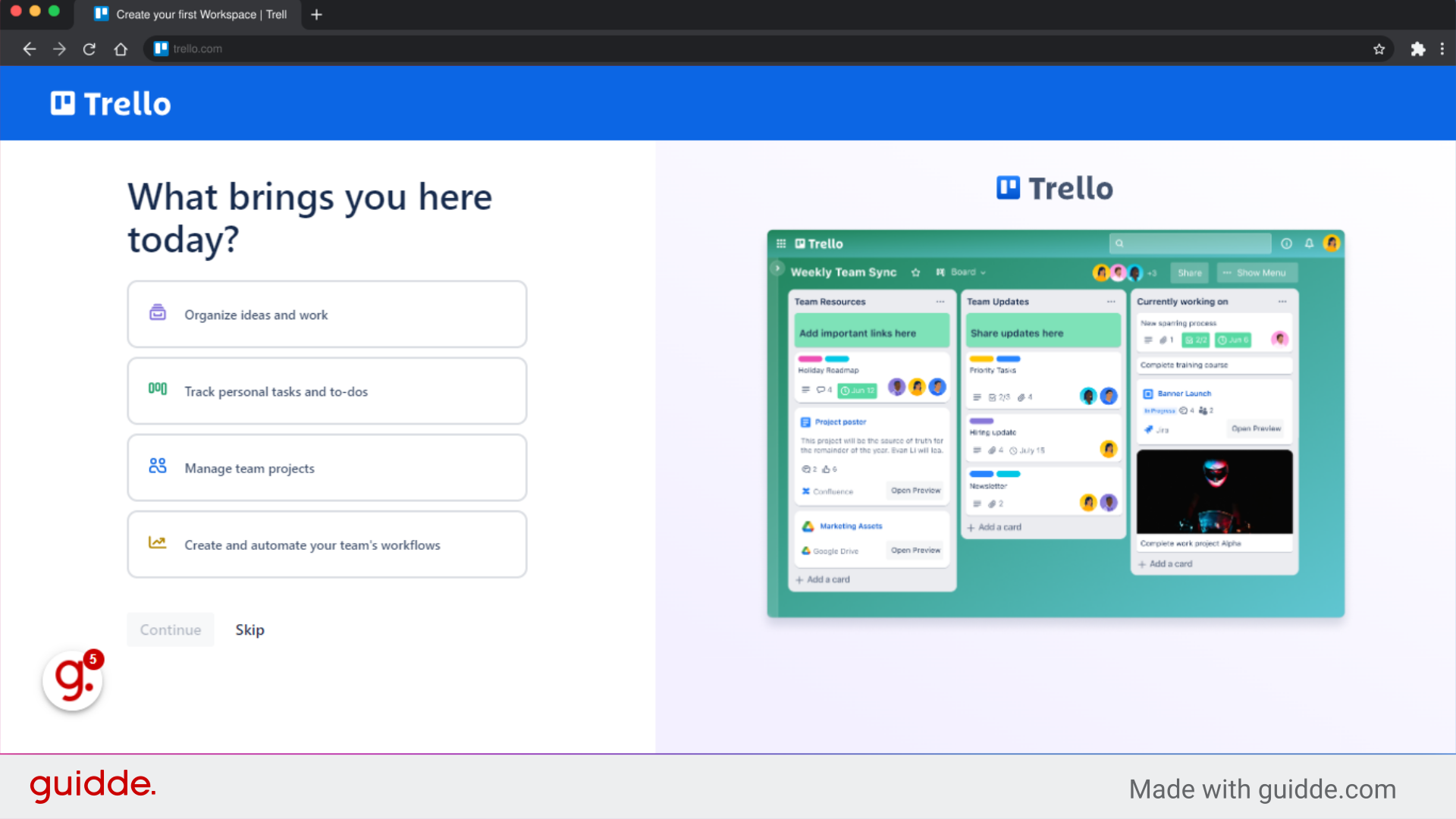 How to set up your Trello account - Guidde | Gallery