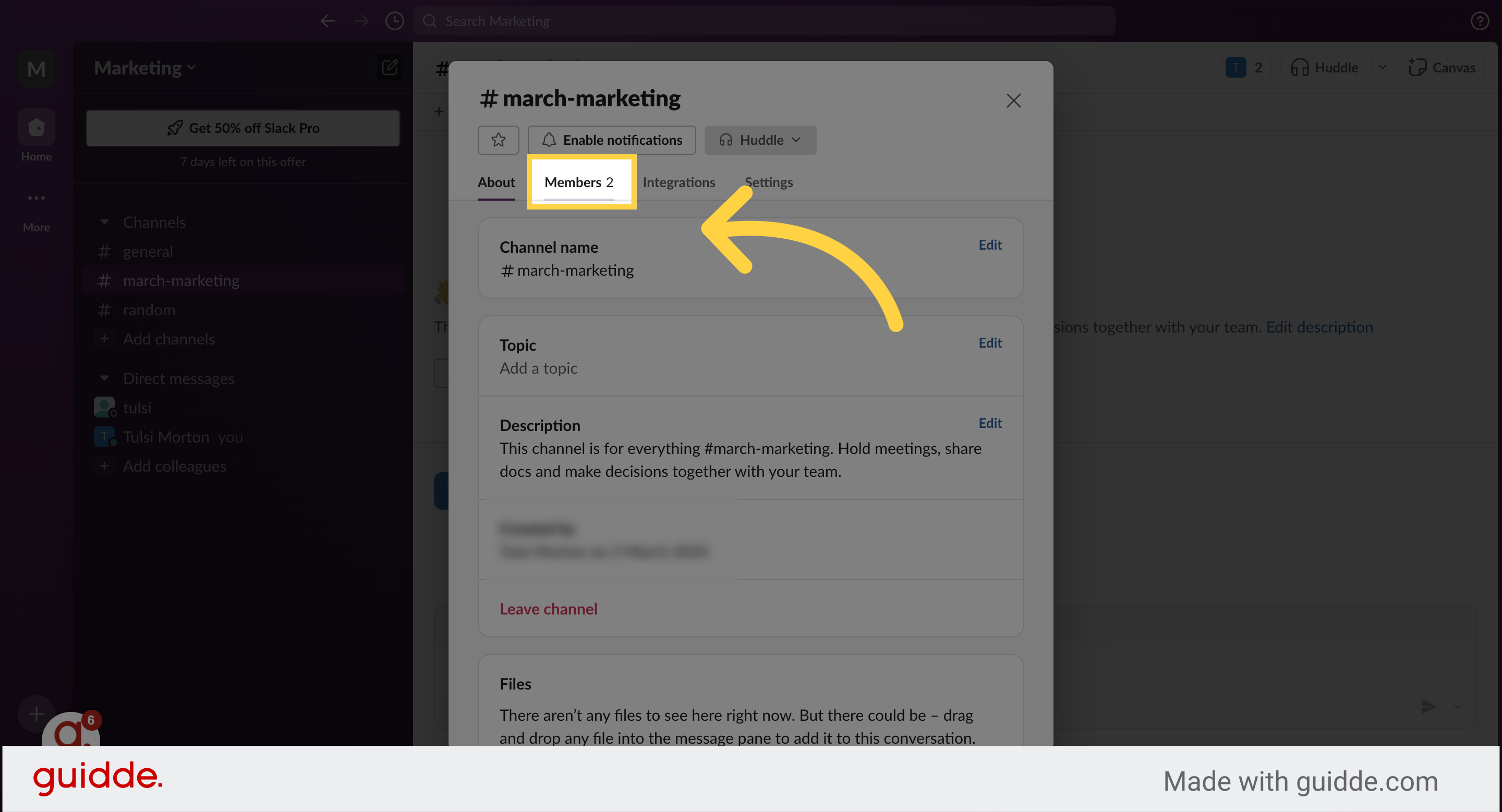 How to invite team members to join Slack - Guidde | Gallery