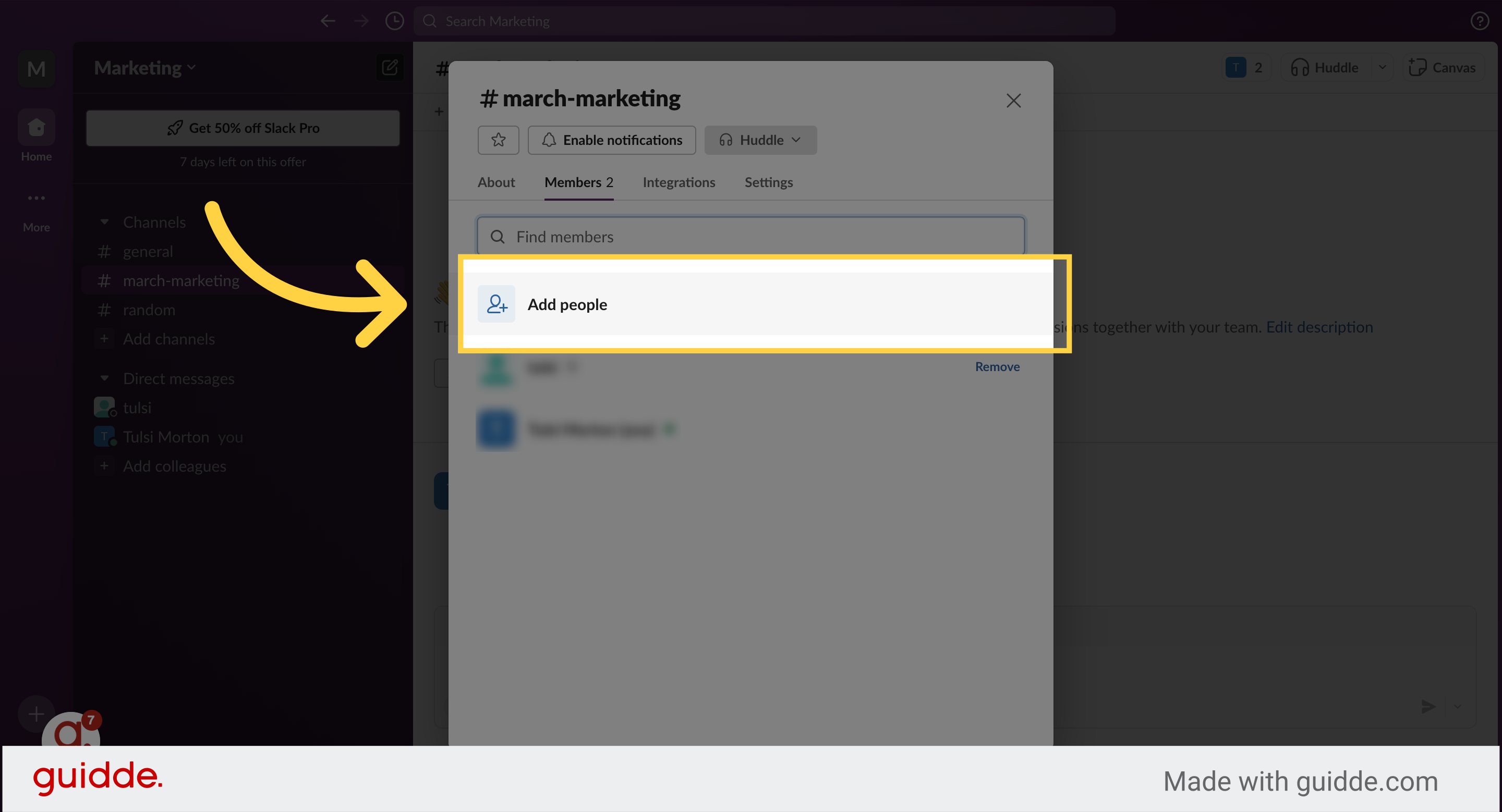 How to invite team members to join Slack - Guidde | Gallery