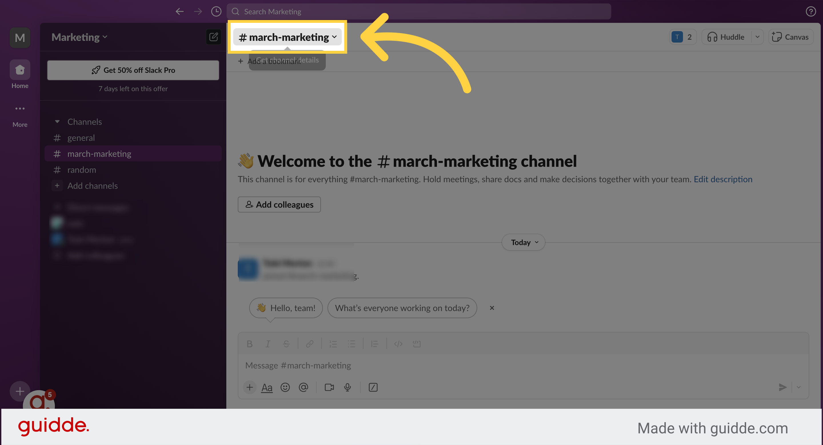 How to invite team members to join Slack - Guidde | Gallery