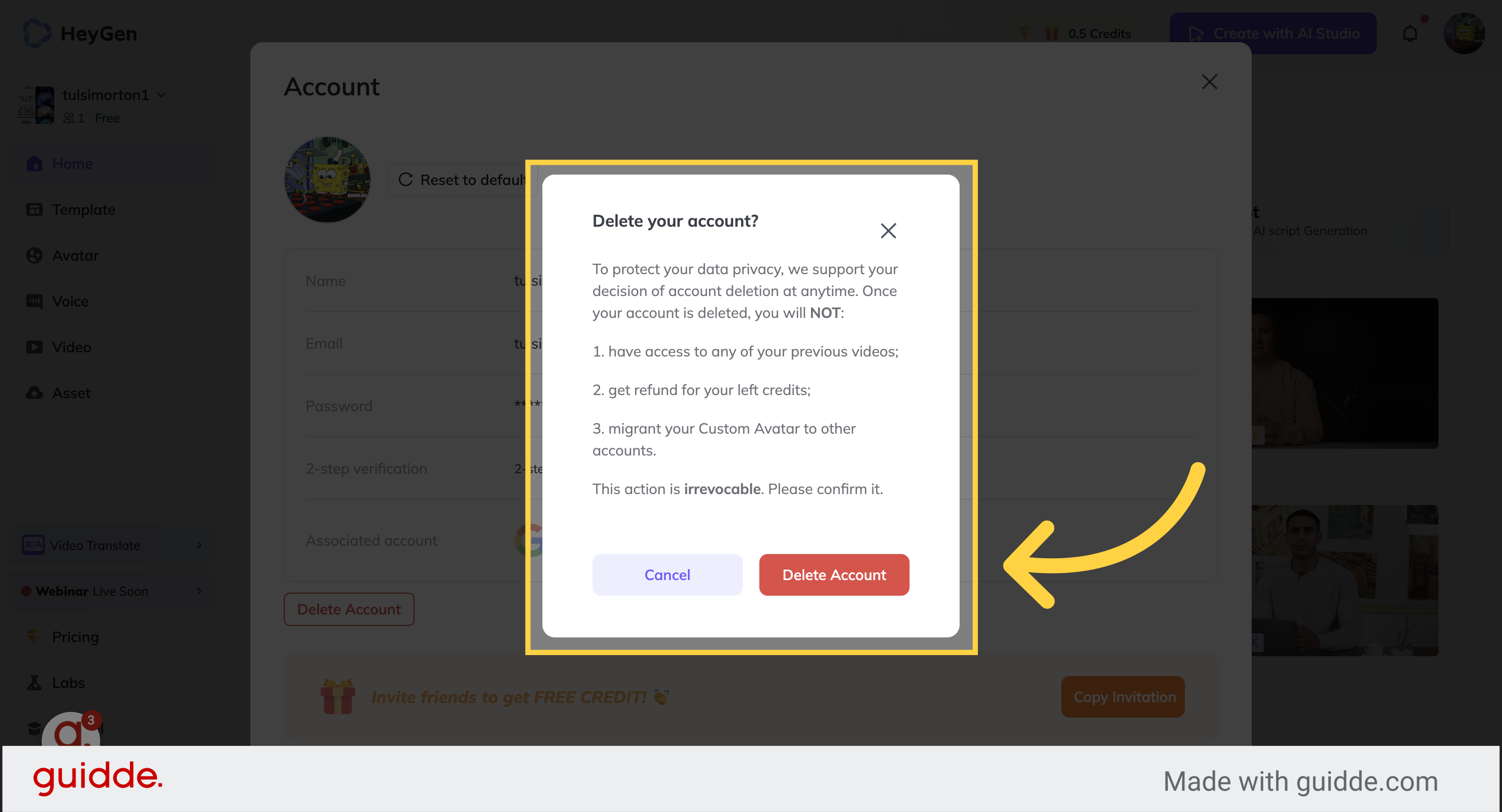 How to delete my HeyGen account? - Guidde | Gallery