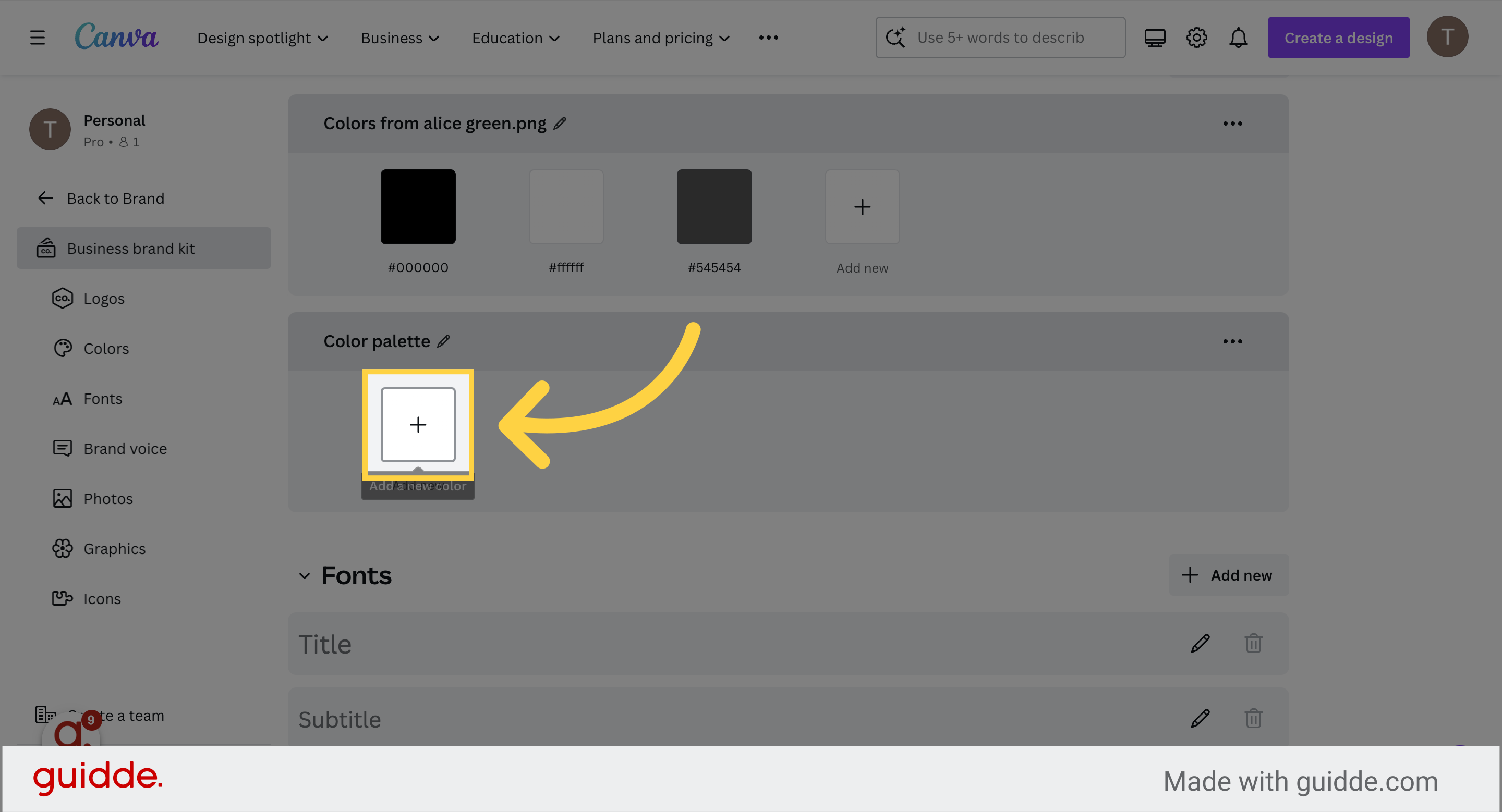 How to use the brand kit in Canva - Guidde | Gallery
